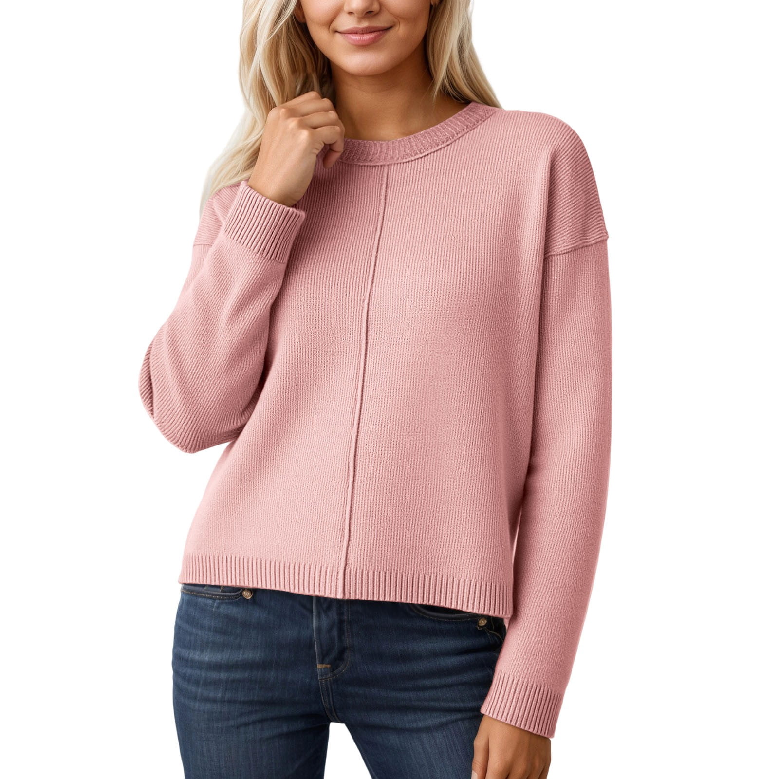 Daznico Casual Knit Sweater Soft Comfortable Loose Fit Long Sleeve ...