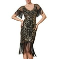 Daznico Elegant Evening Gown with Sequins Fringe Beaded Mesh for Formal ...