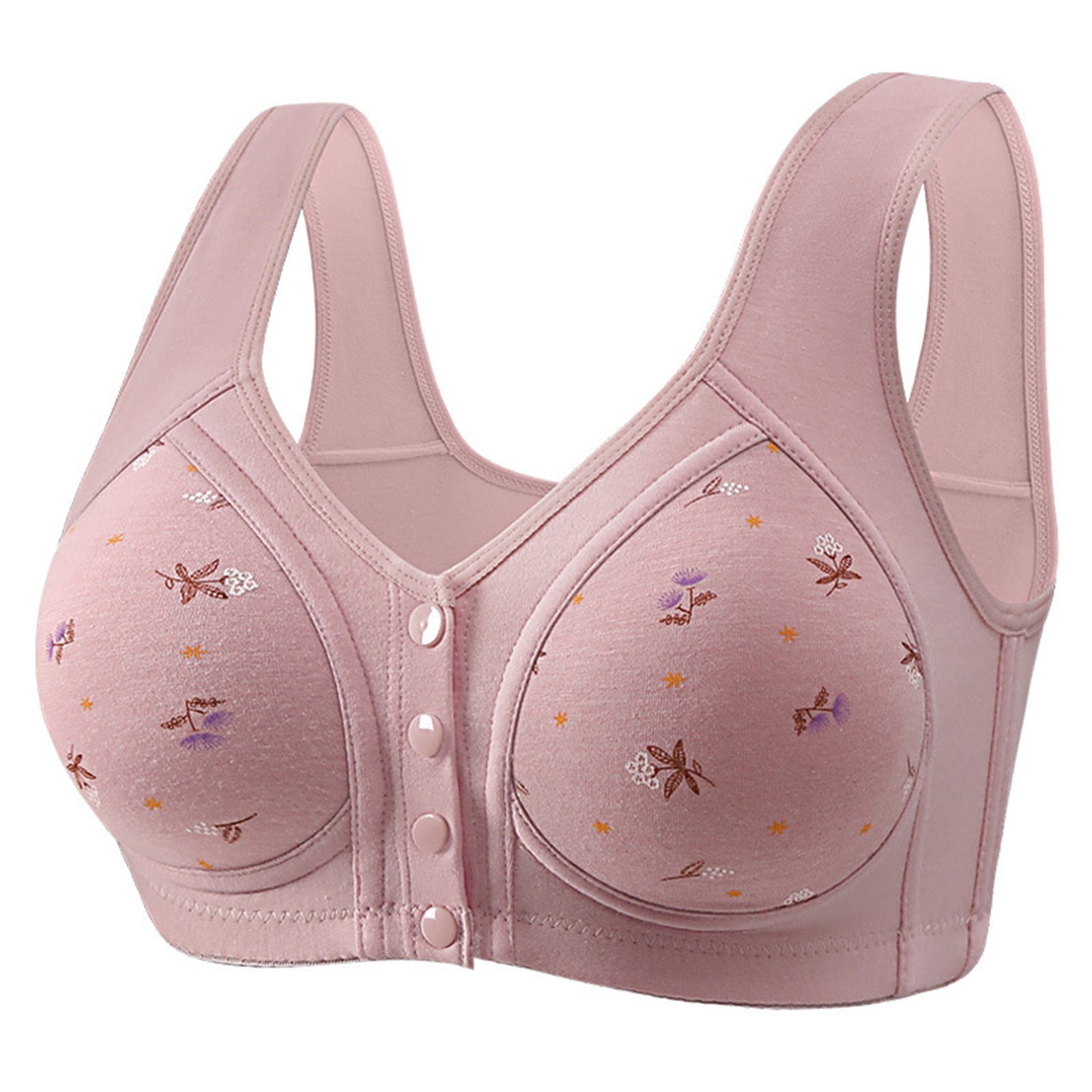 Daznico Front Closure Daisy Bras for Older Women Plus Size Push Up Comfortable No Underwire ...