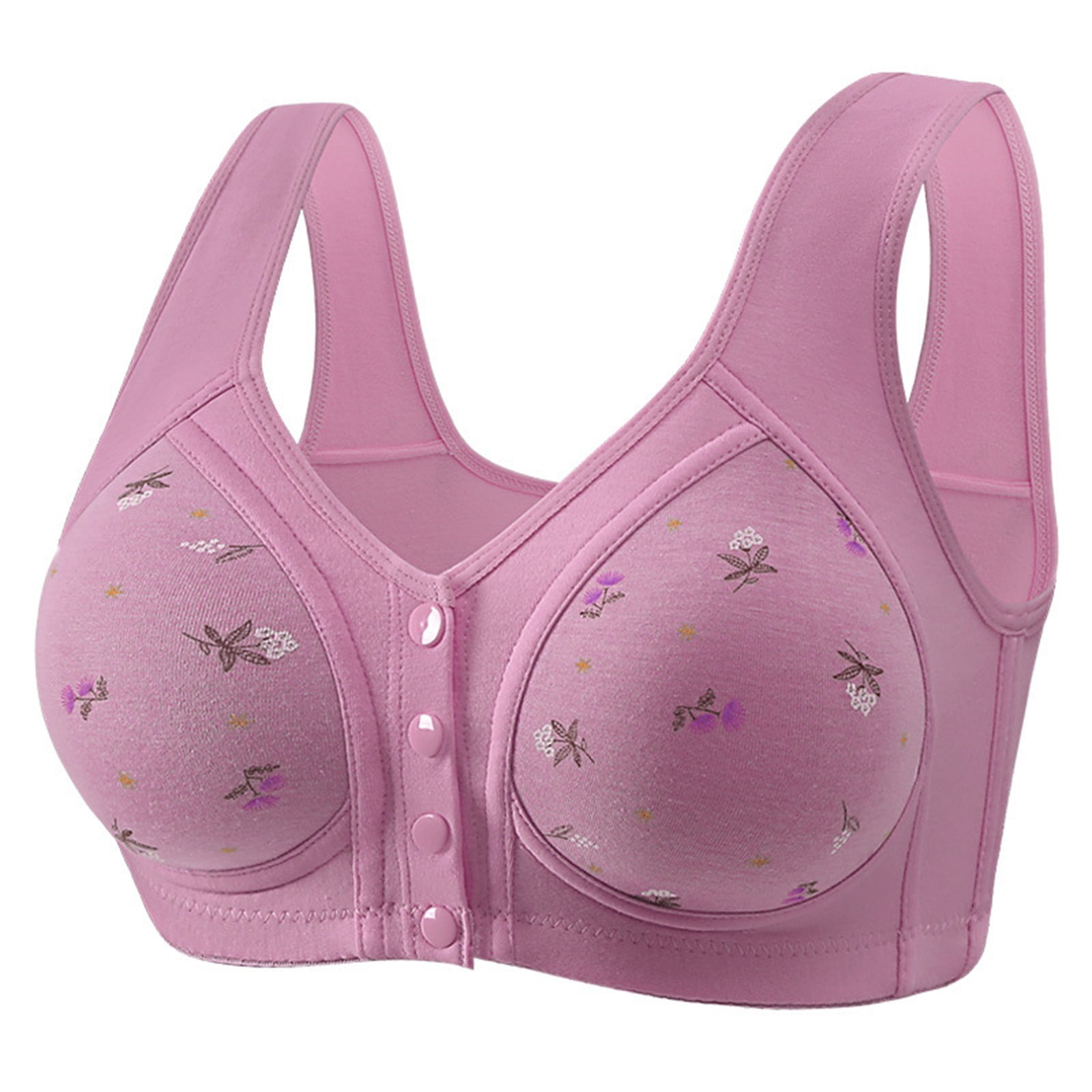 Daznico Front Closure Daisy Bras for Older Women Plus Size Push Up ...