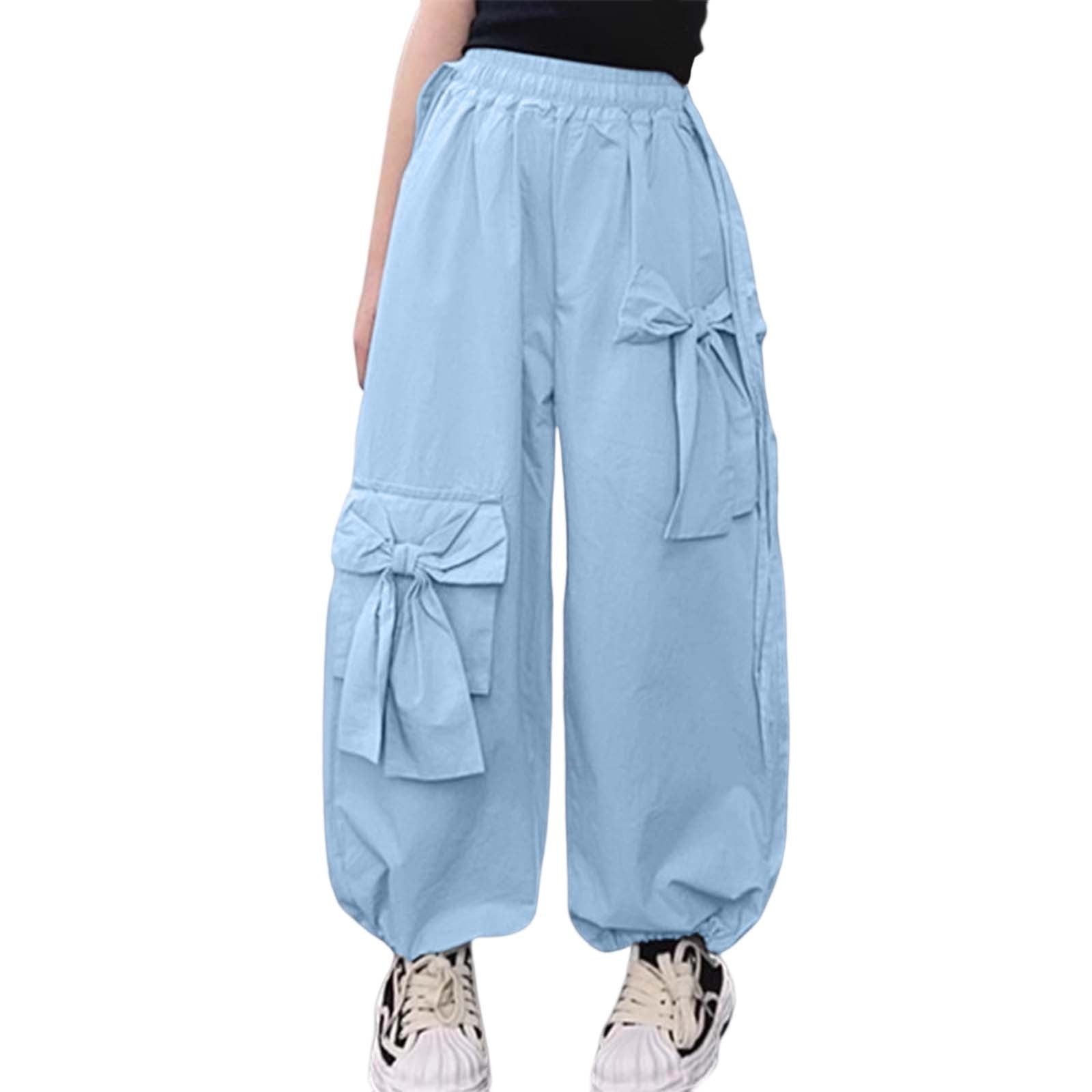 Daznico Girls Cargo Pants for Everyday Wear Comfortable Stretch Elastic ...