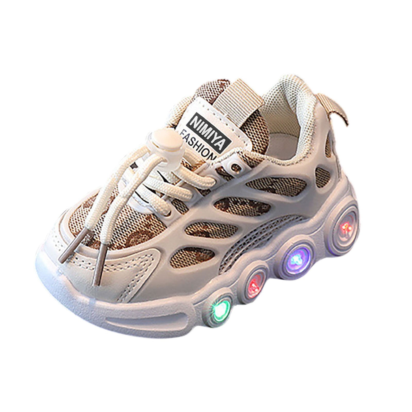 Daznico Girls Light Up Sneakers Casual Walking Shoes Lace Up Canvas ...