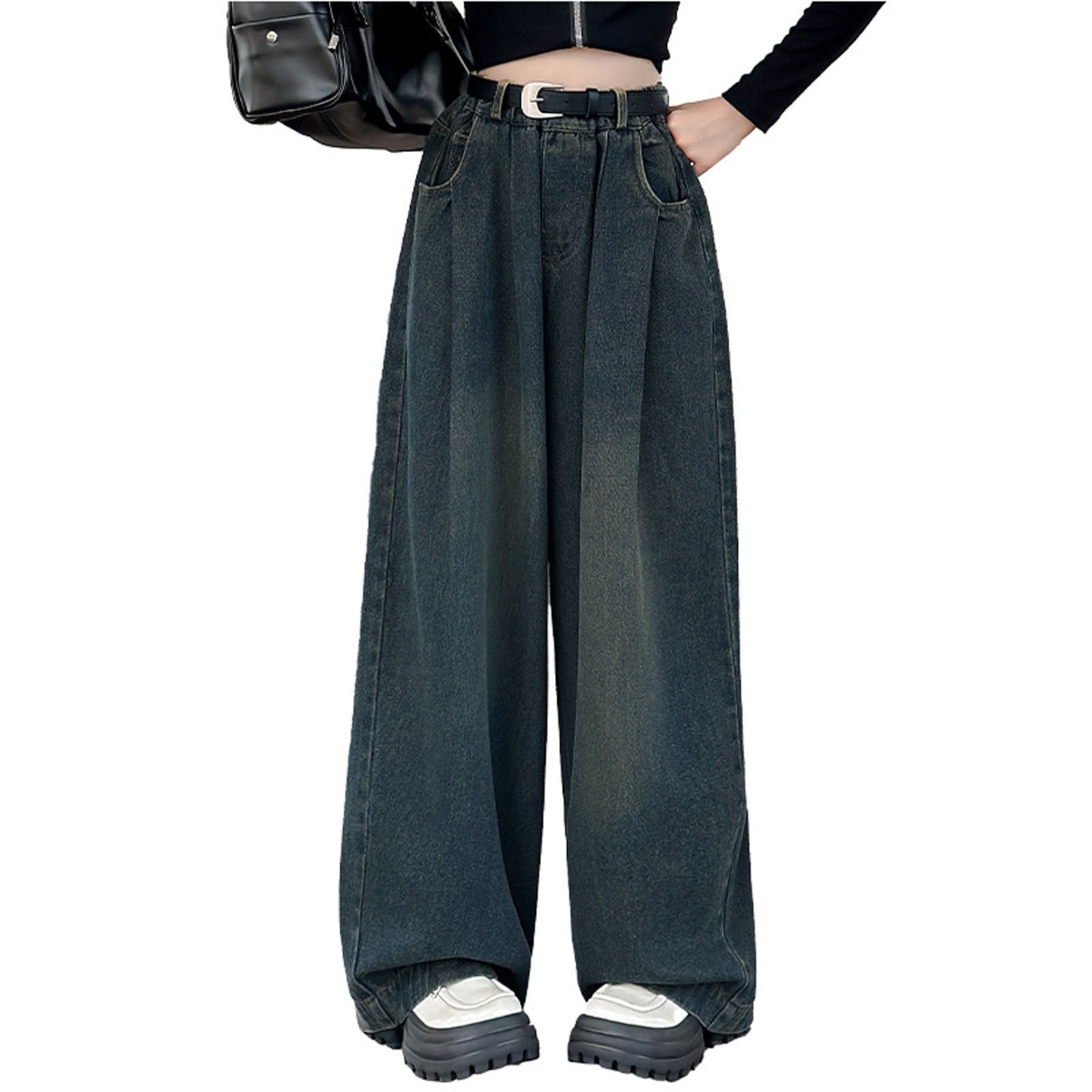 Daznico Girls Pants Loose Fit Denim Trousers Fashionable Fall Outfit ...