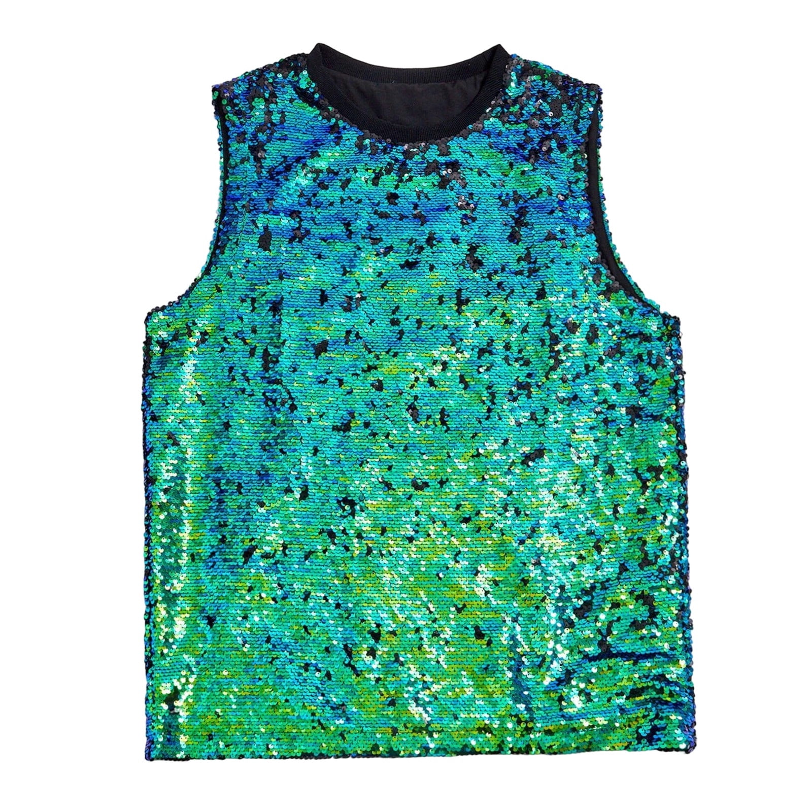 Daznico Glitter Casual Loose Fit Sleeveless Tank Top Athletic Workout ...