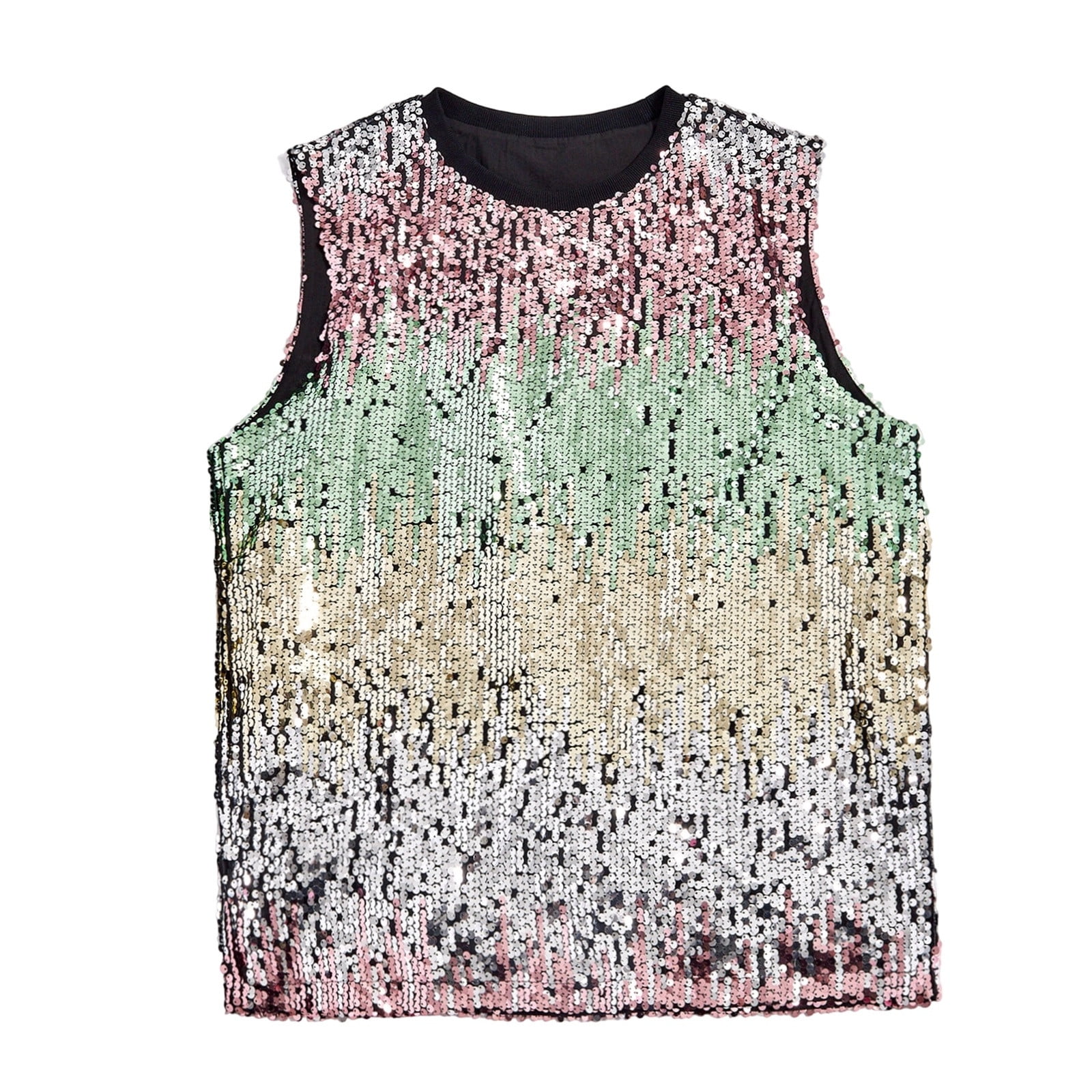 Daznico Glitter Sequin Festival Tank Top Sleeveless Muscle Shirt for ...