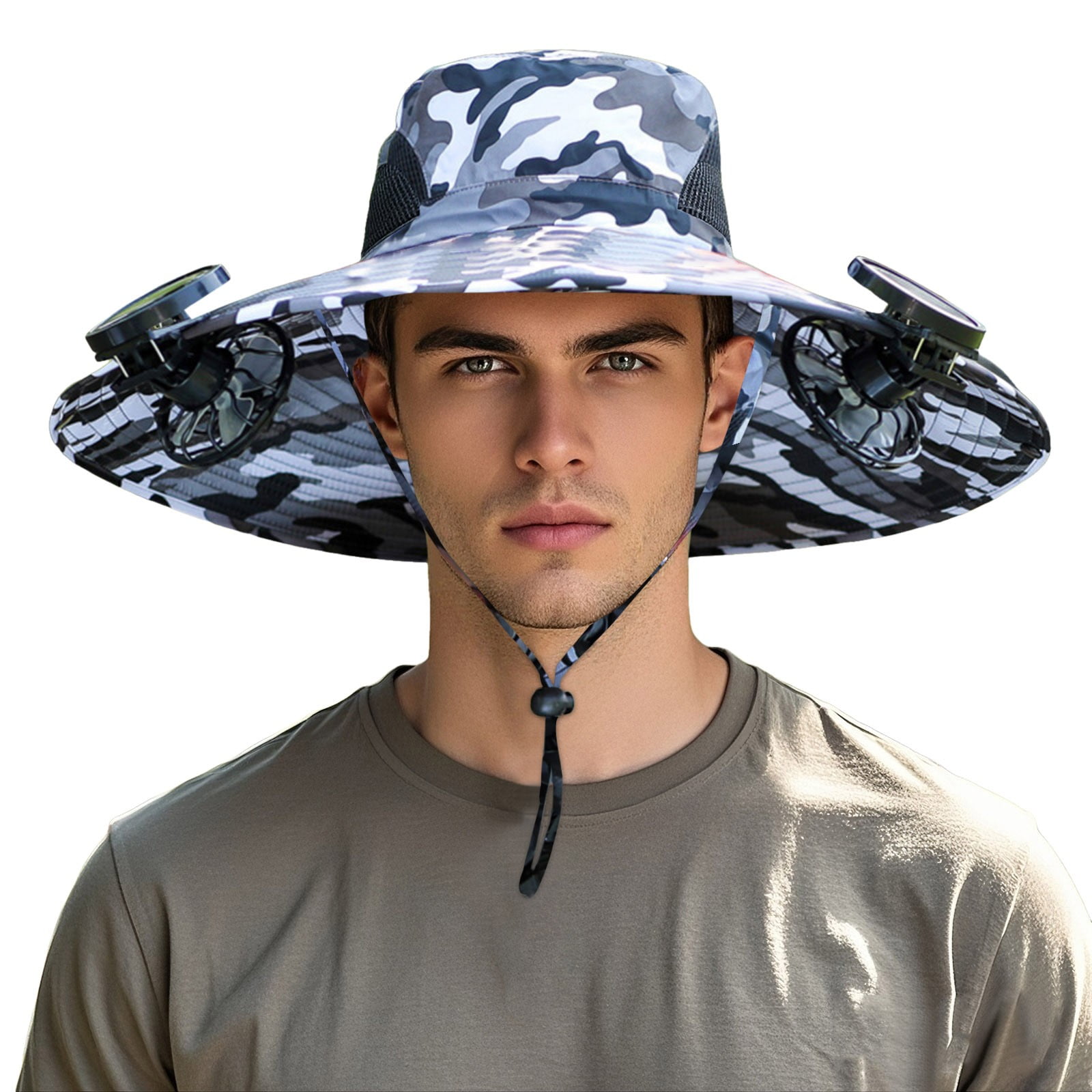 Daznico Hat with Fans Solar Power,Solar Fan Hat, Summer Sun Hat for Men ...