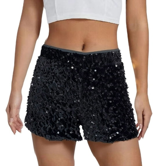Daznico High Waist Sequin Hot Pants Bodycon Denim Shorts for Party ...