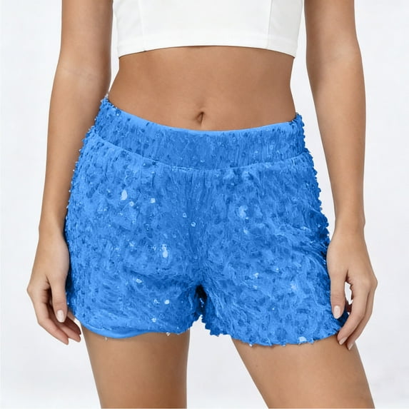 Daznico High Waist Sequin Hot Pants Bodycon Denim Shorts for Party ...