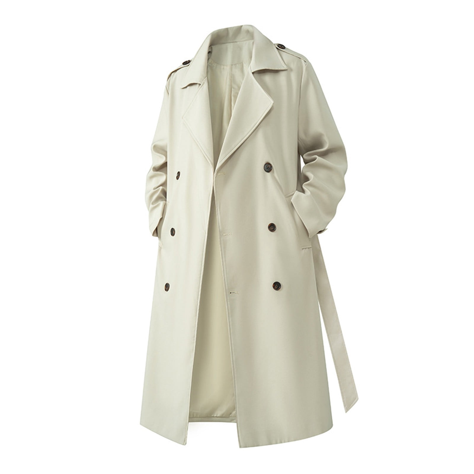 Daznico Jackets for Men,Classic British Long Double Overcoat Turn Lapel ...