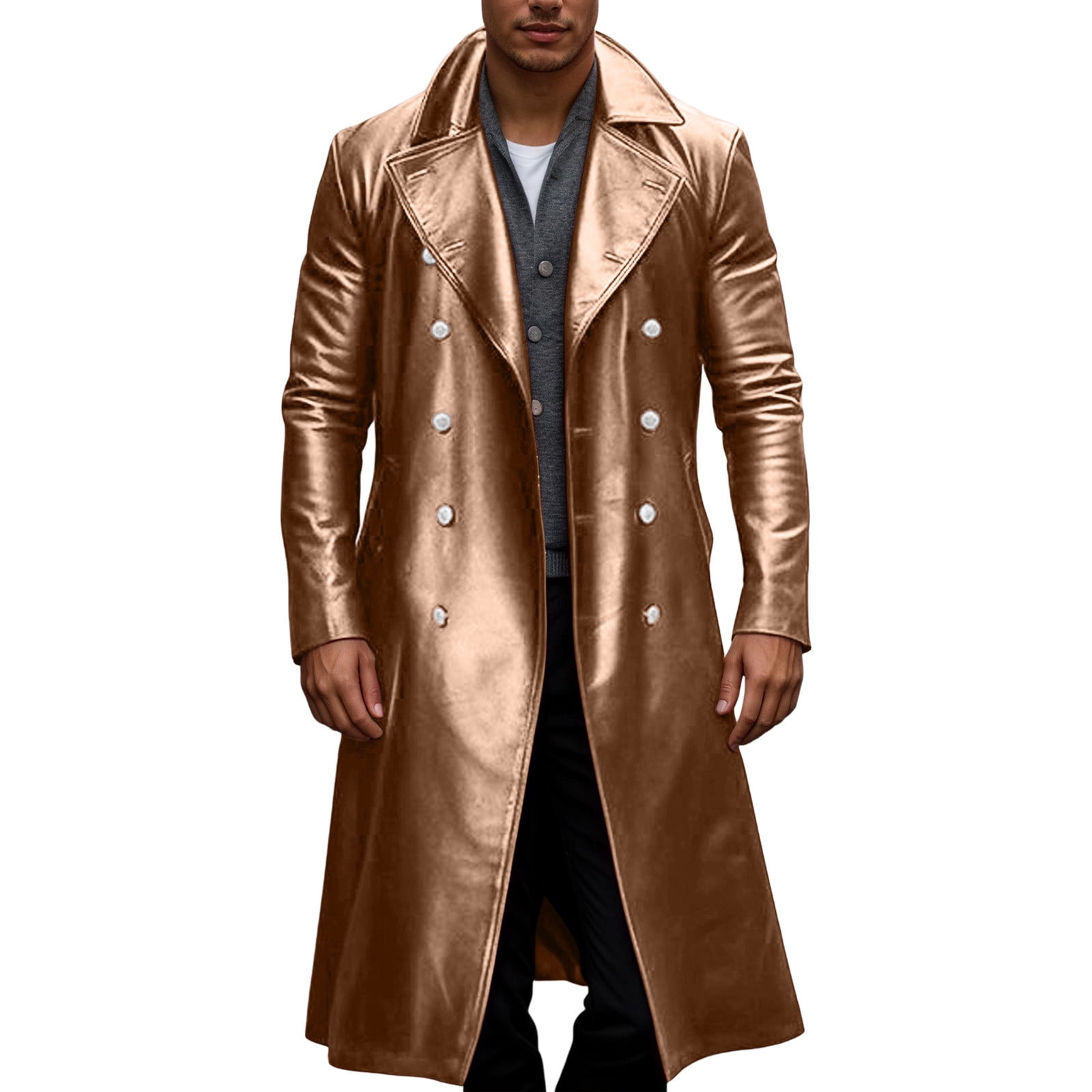 Daznico Jackets for Men,Leather Coat Classic Retro Outerwear for Winter ...