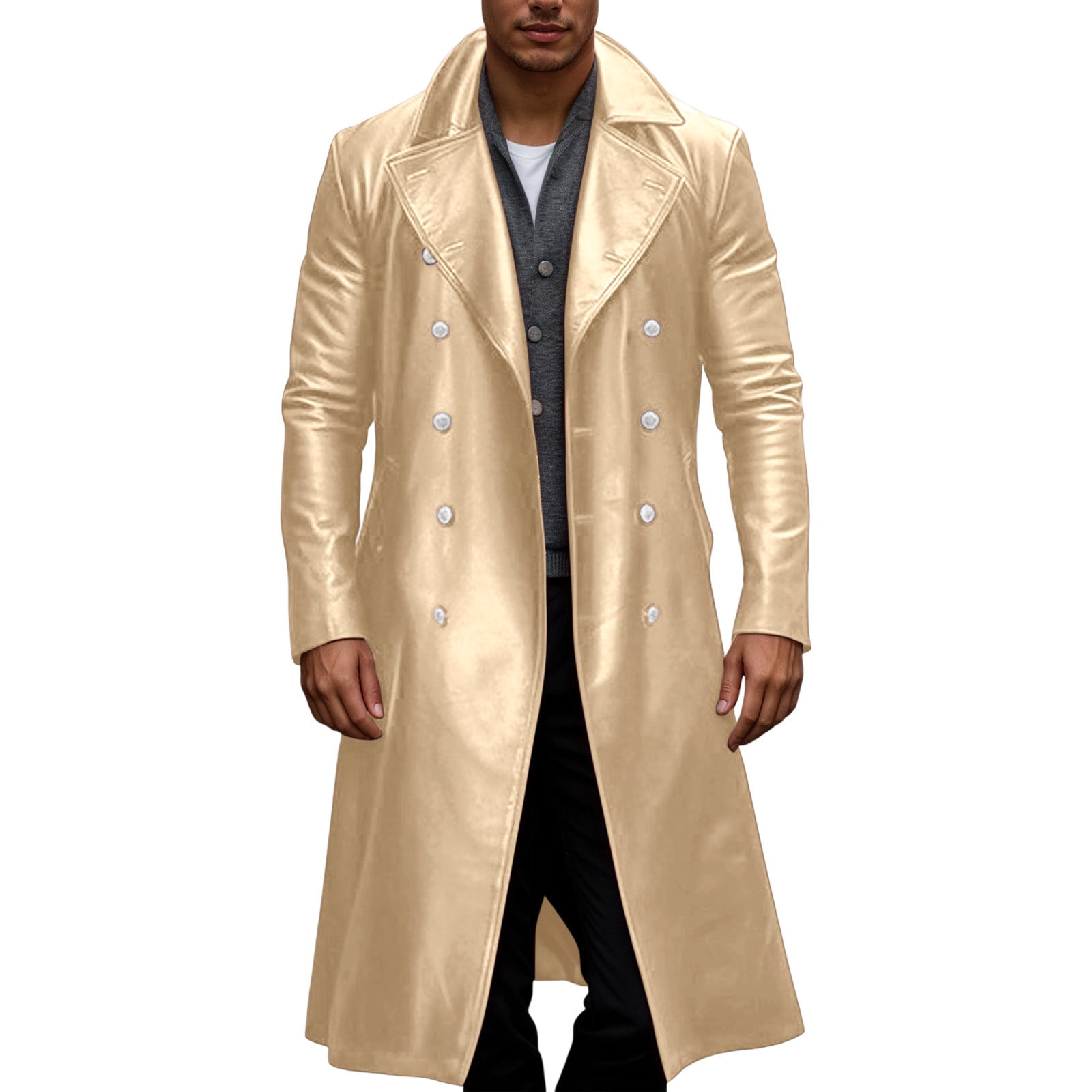 Daznico Jackets for Men,Leather Coat Classic Retro Outerwear for Winter ...