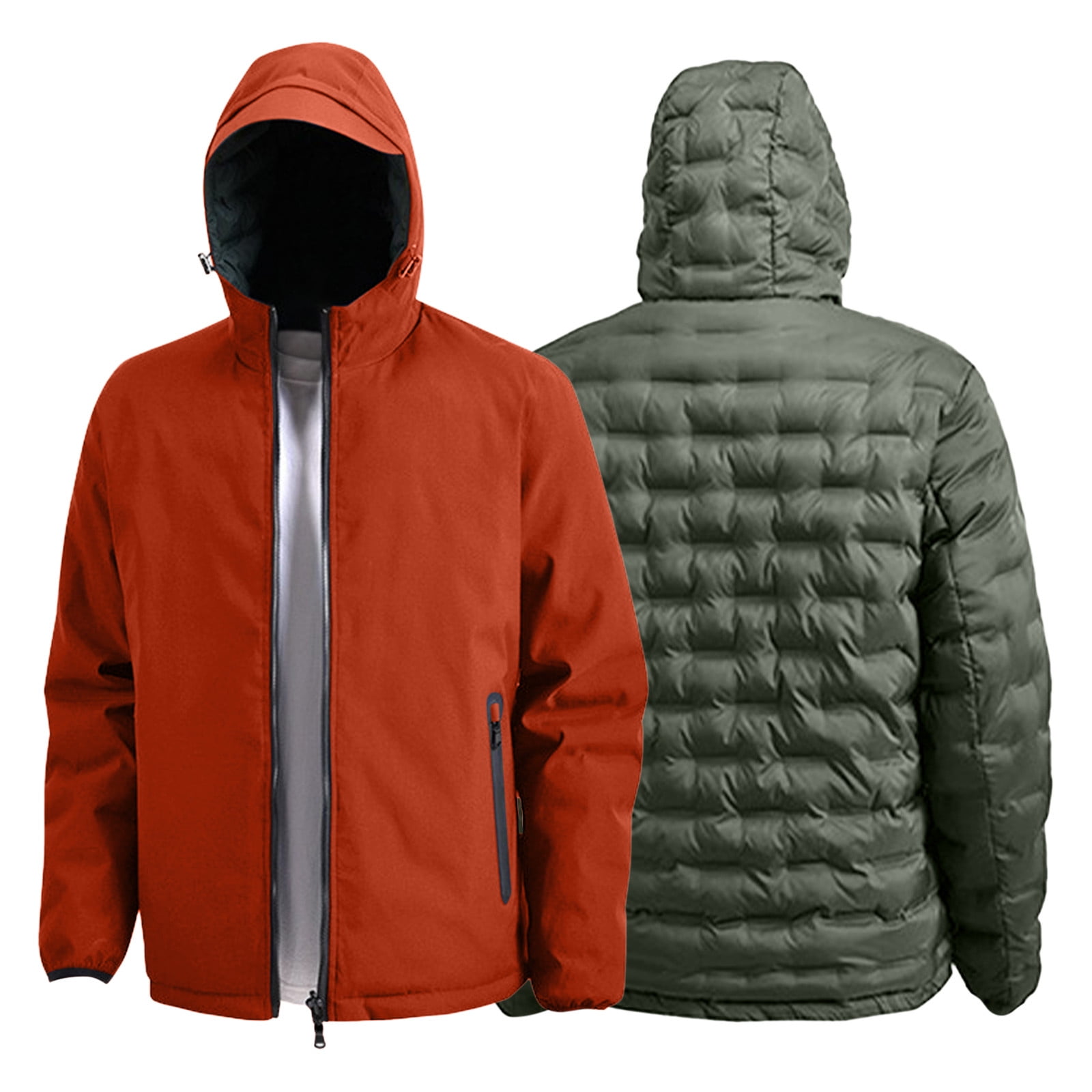 Daznico Jackets for Men,Reversible Hooded Jacket Winter Warm Lined Coat ...