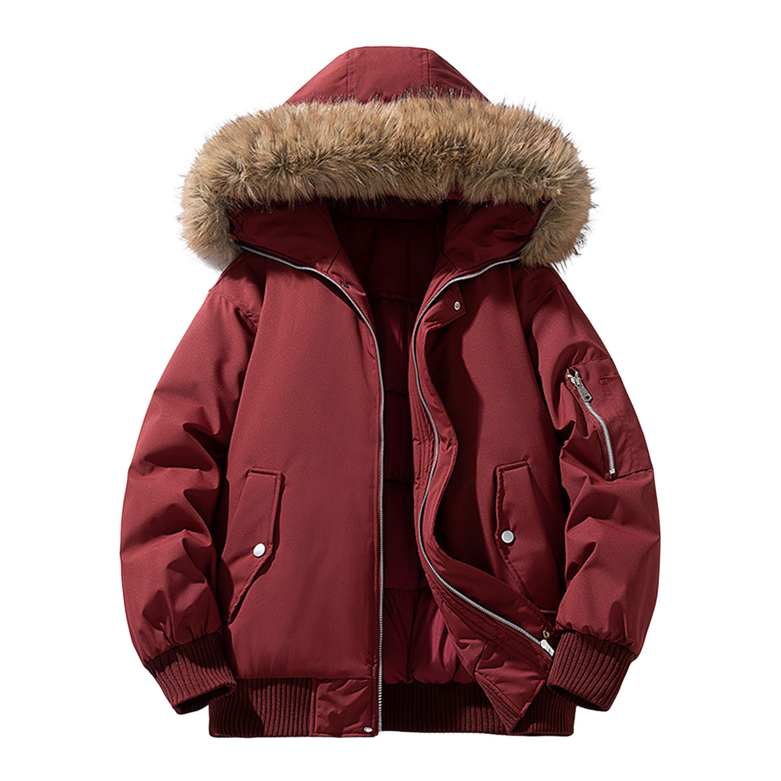 Daznico Jackets for Men,Winter Hooded Coat with Detachable Trim ...