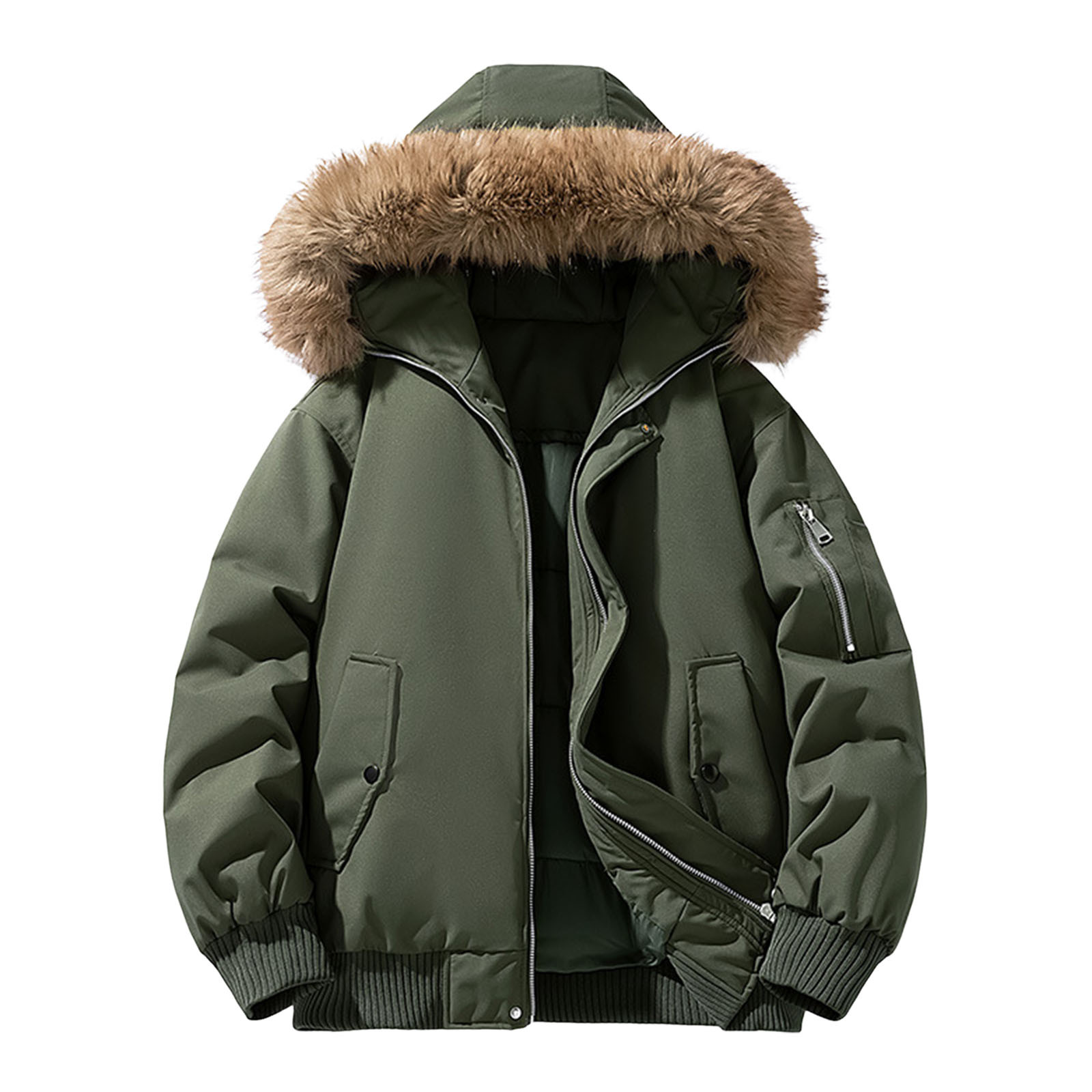 Daznico Jackets for Men,Winter Hooded Coat with Detachable Trim ...