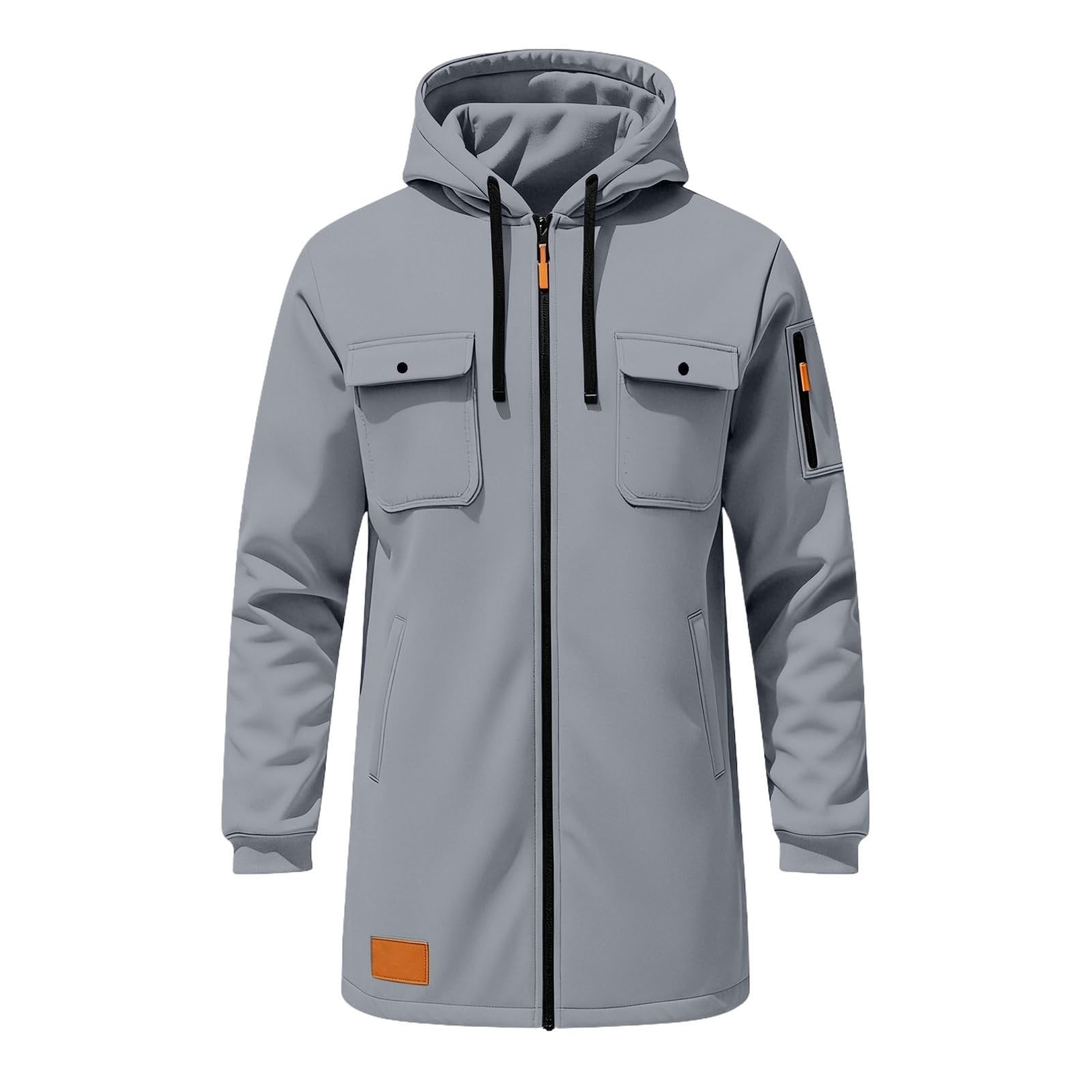 Daznico Jackets for Men,Winter Long Anorak Jacket with Chest Pocket ...