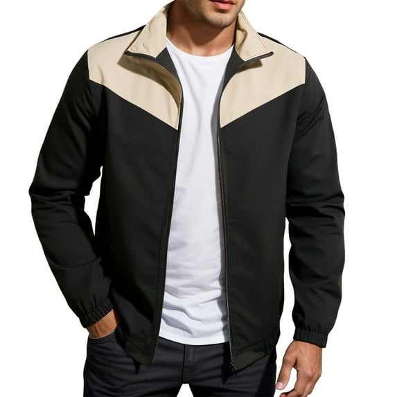 Daznico Jackets for Men,Two Tone Casual Long Sleeve Jacket with ...