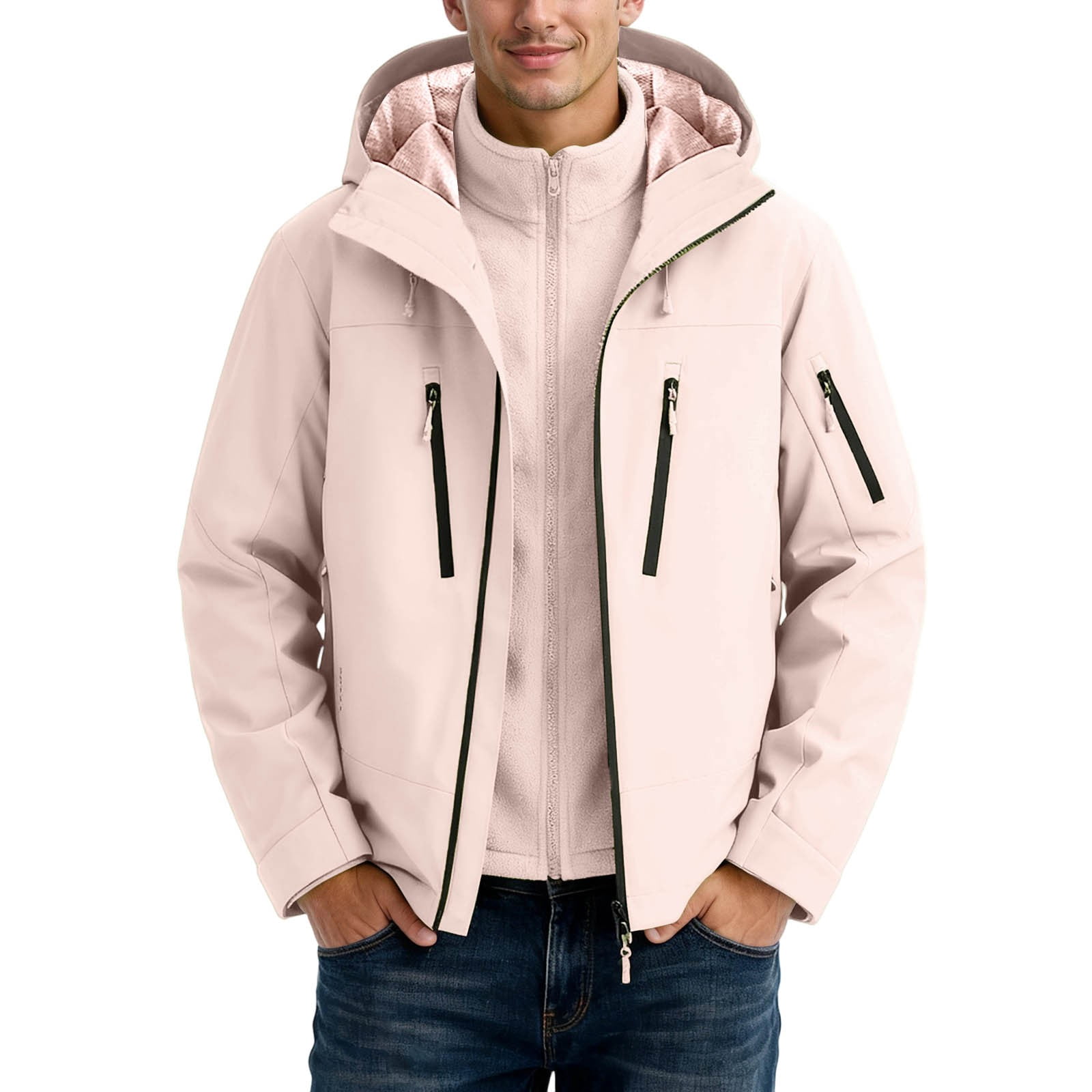 Daznico Jackets for Men,Windproof Jacket Universal Raincoat for Couples ...