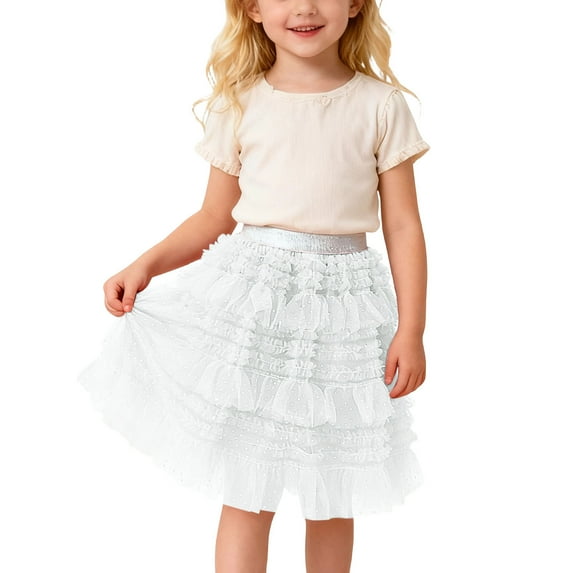 Daznico Kids Girls Dance Costume Ruffles Tiered Skirt Ballet Skirts ...