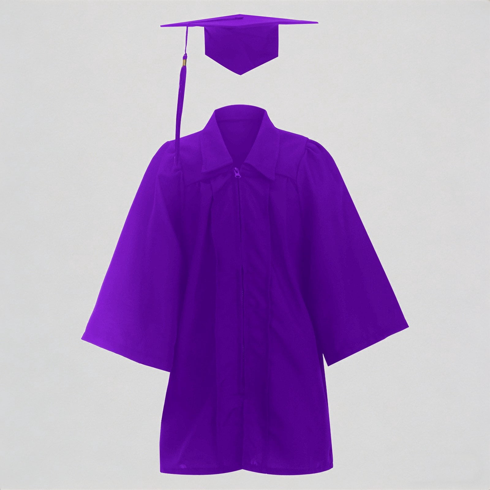 Daznico Kids Graduation Gown Cap Set Unisex Lapel Collar Zipper Closure ...