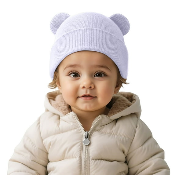 Daznico Kids Knitted Winter Hat with Bear Ears Soft Stretchy Warm ...