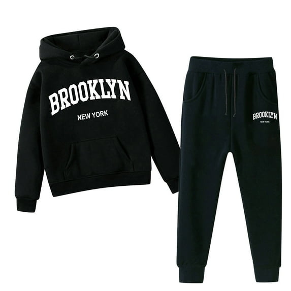 Daznico Kids Sweatshirt Sets Hooded Tracksuit Unisex Two Piece Outfits ...