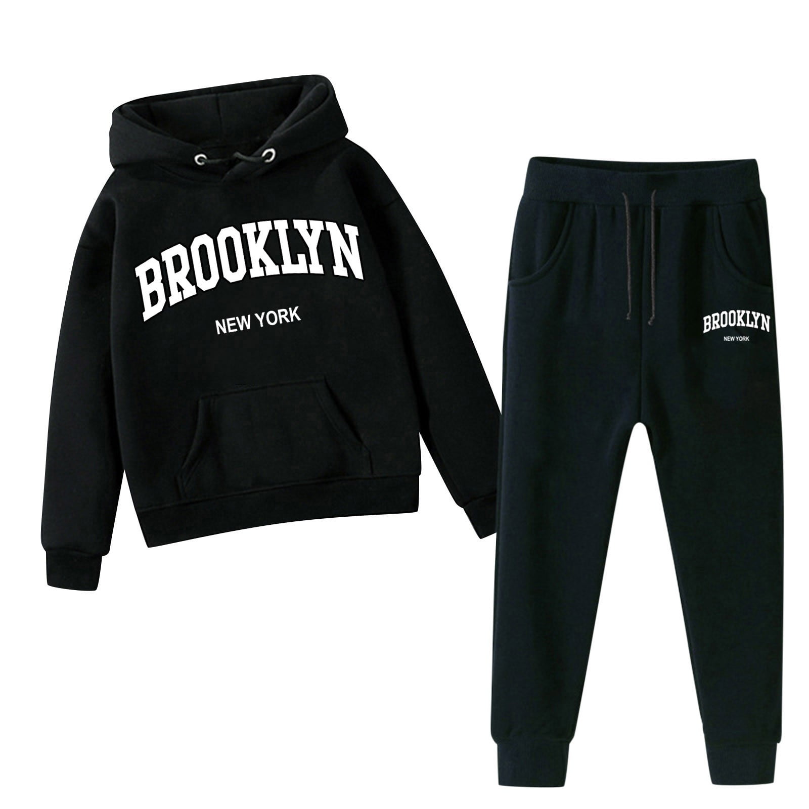 Daznico Kids Sweatshirt Sets Hooded Tracksuit Unisex Two Piece Outfits ...