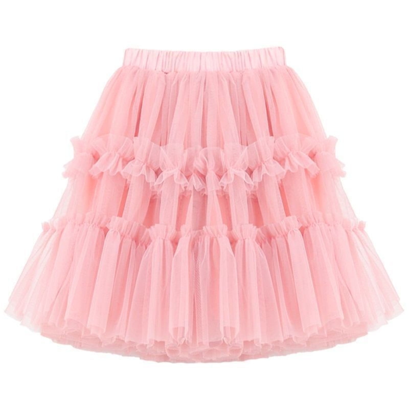 Daznico Kids Toddler Baby Girls Spring Summer Solid Ruffle Tulle Skirts ...