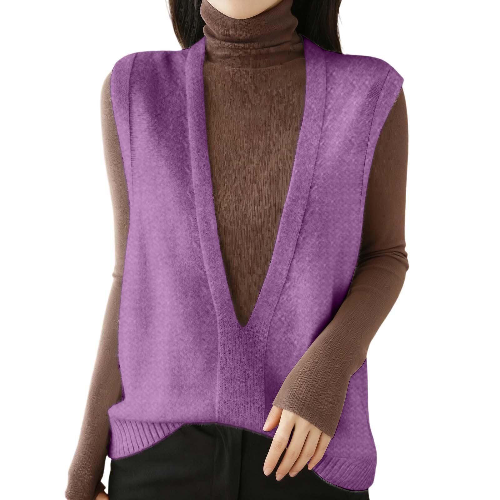 Daznico Knit Collar Sweater Vest Sleeveless Soft Blend Layering Piece ...