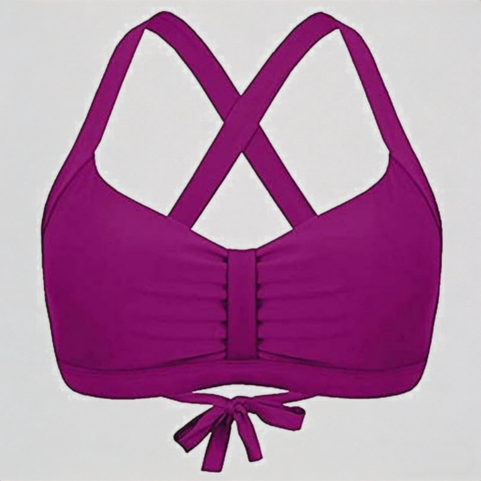 Daznico Ladies Gather Solid Color Bikini Swimsuit Top,L - Walmart.com