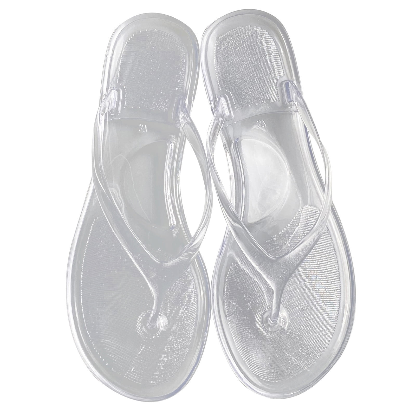 Daznico Ladies' Transparent Jelly Flip Flops - Summer Clip Toe Beach ...