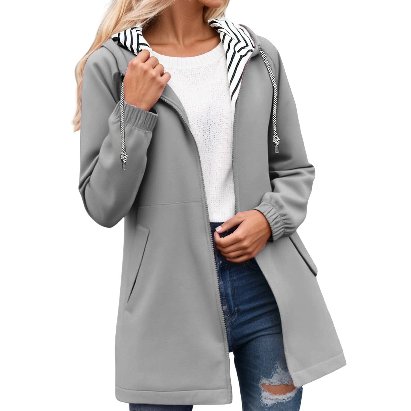 Daznico Lightweight Hiking Windbreaker Anorak Jacket with Hood Pockets ...