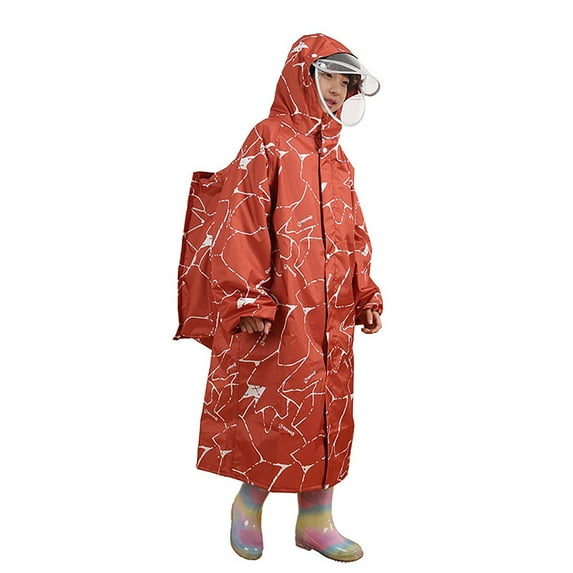 Daznico Long Double Brim Rain Poncho for Big Kids Teens Oversized ...