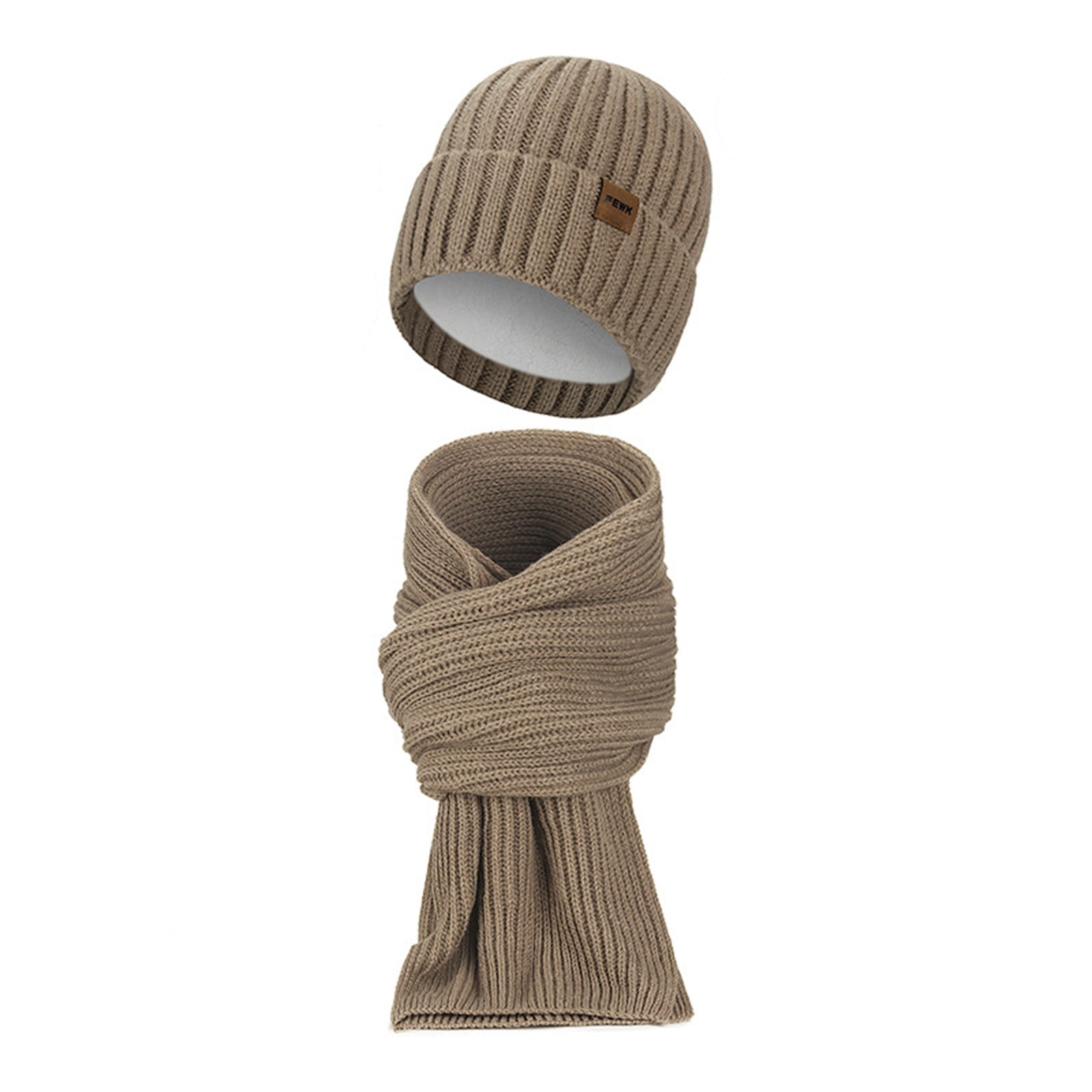 Daznico Men's and Women's Winter Plus Velvet Knitted Scarf Set Knitted ...