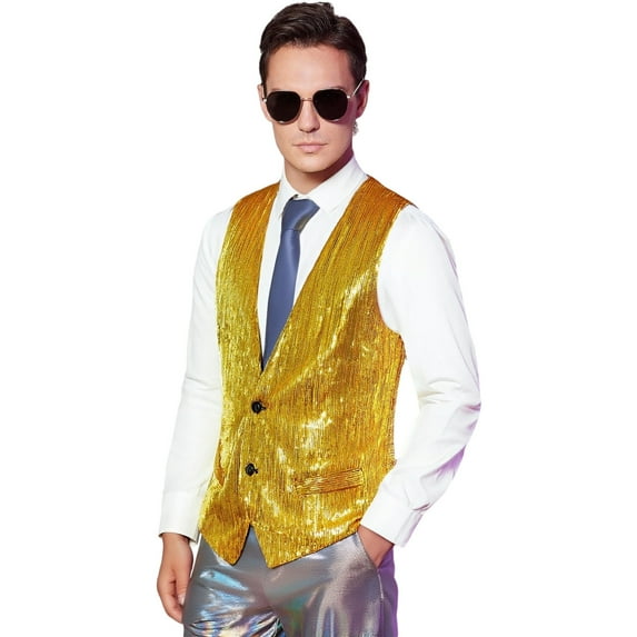 Daznico Reversible Sequin Glitter Vest for Sparkling Party Wear Shiny ...