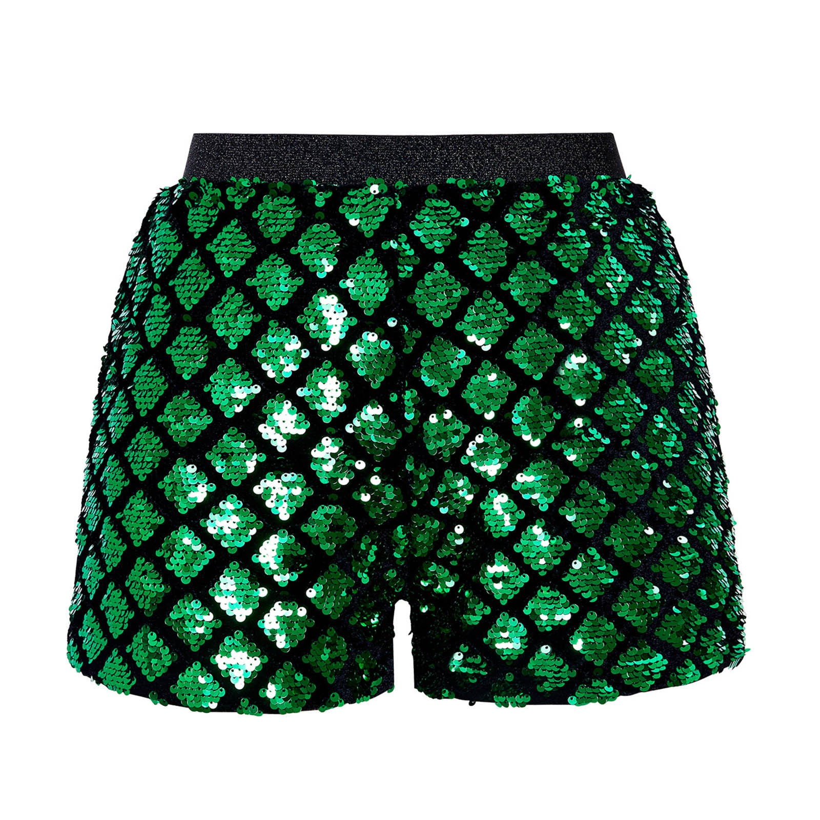 Daznico Sequin Shorts Bodycon Hot Pants with Plaid Pattern High Waist ...