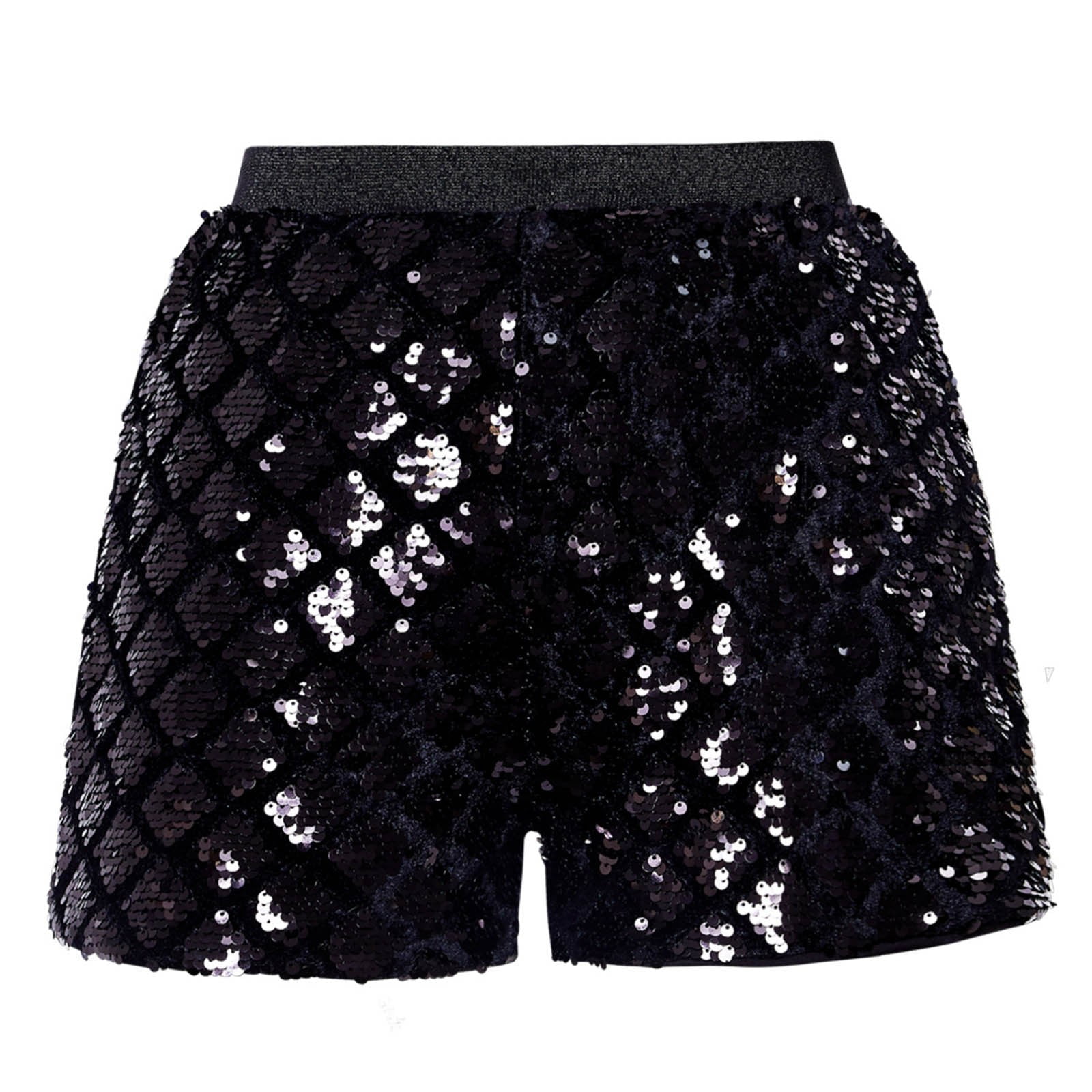 Daznico Sequin Shorts Bodycon Hot Pants with Plaid Pattern High Waist ...