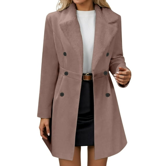 Daznico Solid Color Lapel Long Sleeved Button Jacket and Winter Pocket ...
