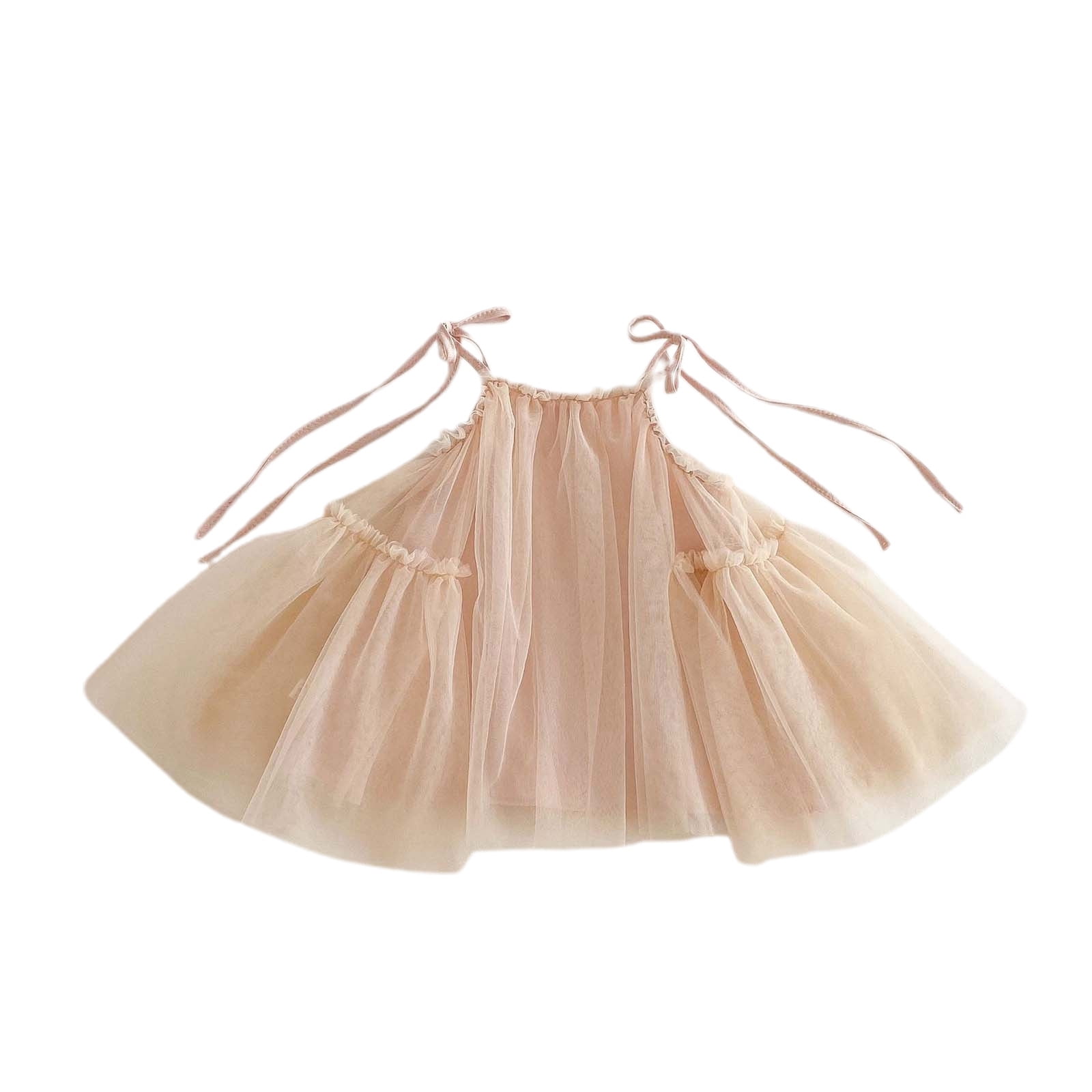 Daznico Summer Girls' Net Sheen Straps Neck Sweet Cake Style Princess ...