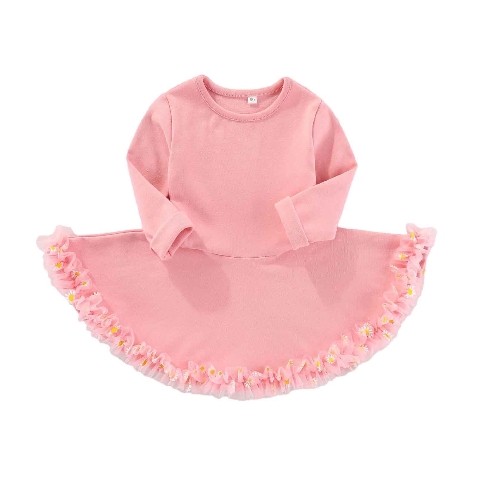Daznico Toddler Girls Long Sleeve Party Floral Mesh Dress Dance Party ...