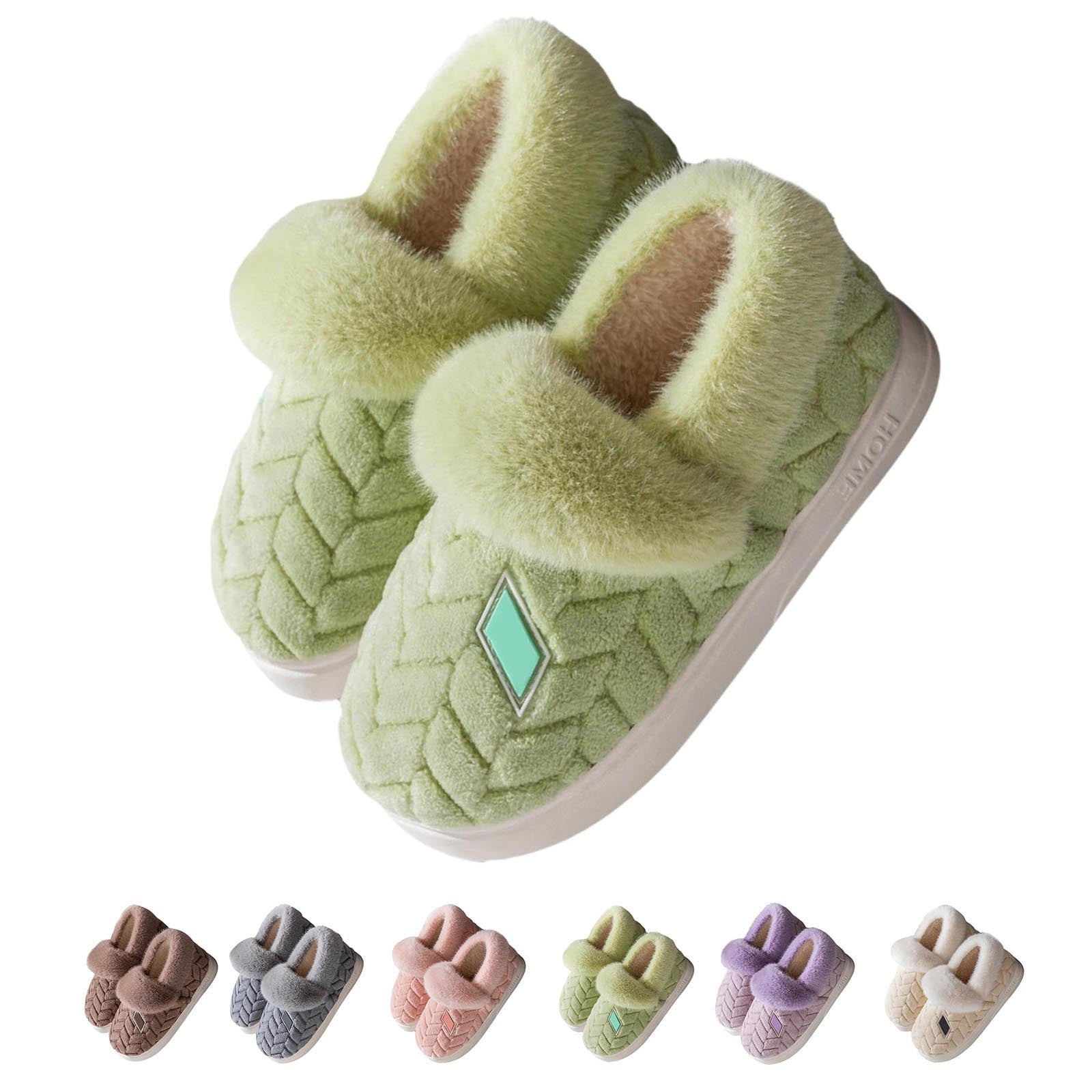 Daznico Unisex Winter Slippers - Plush Closed-Back House Shoes with ...