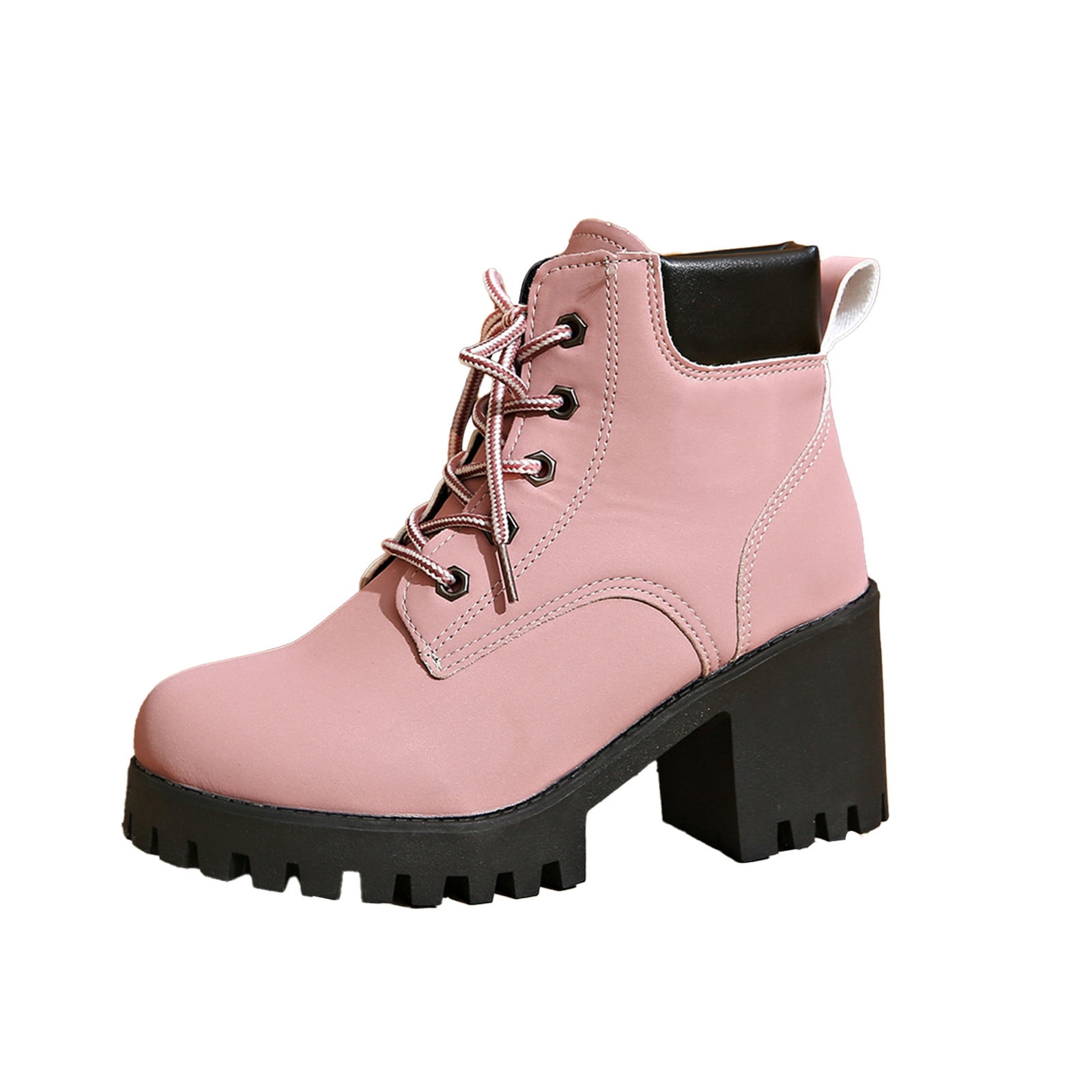 Daznico Winter Boots for Women,Women's Ankle Boots Heel Lace Up ...