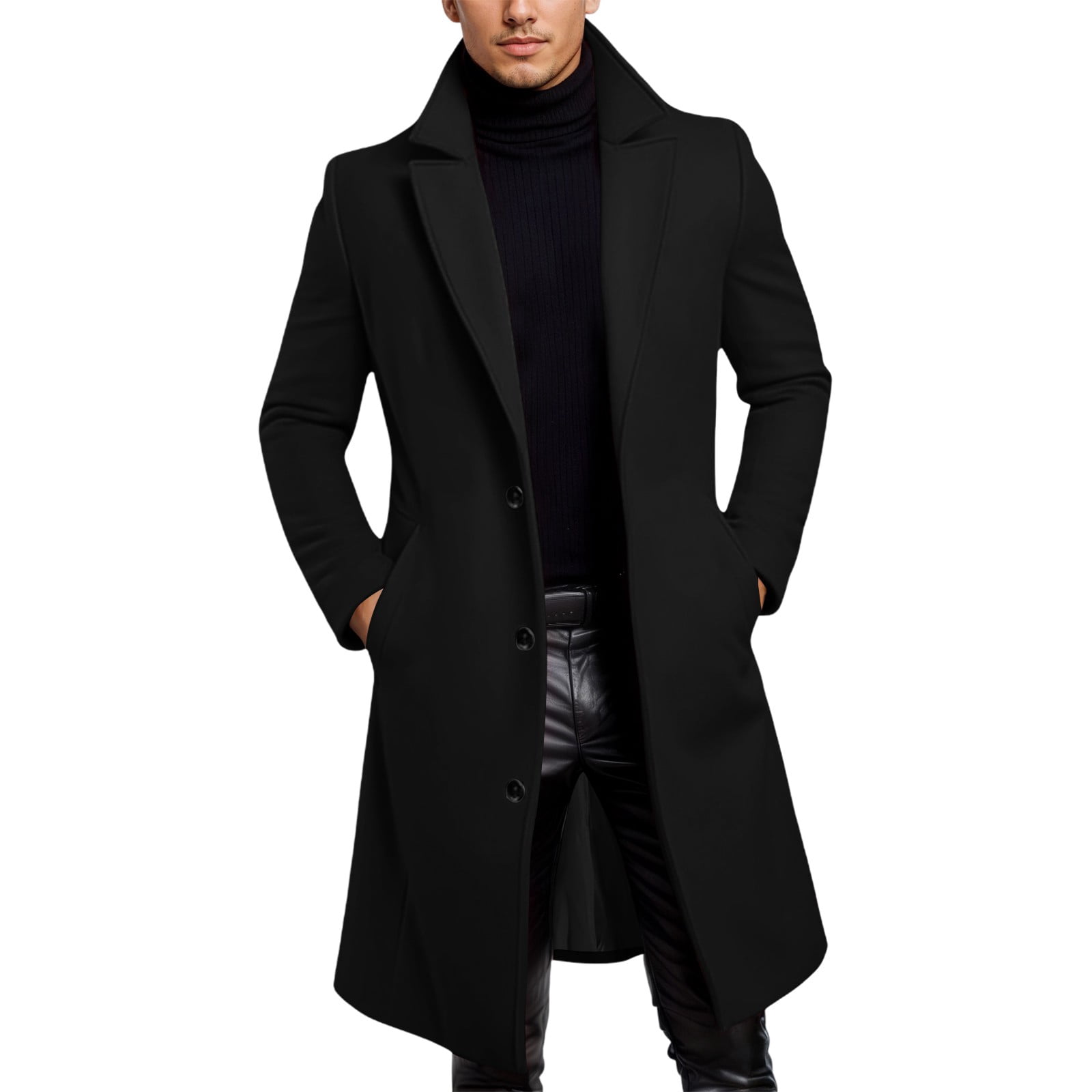 Daznico Winter Coats for Men,Solid Color Long Anorak Jacket with Large ...