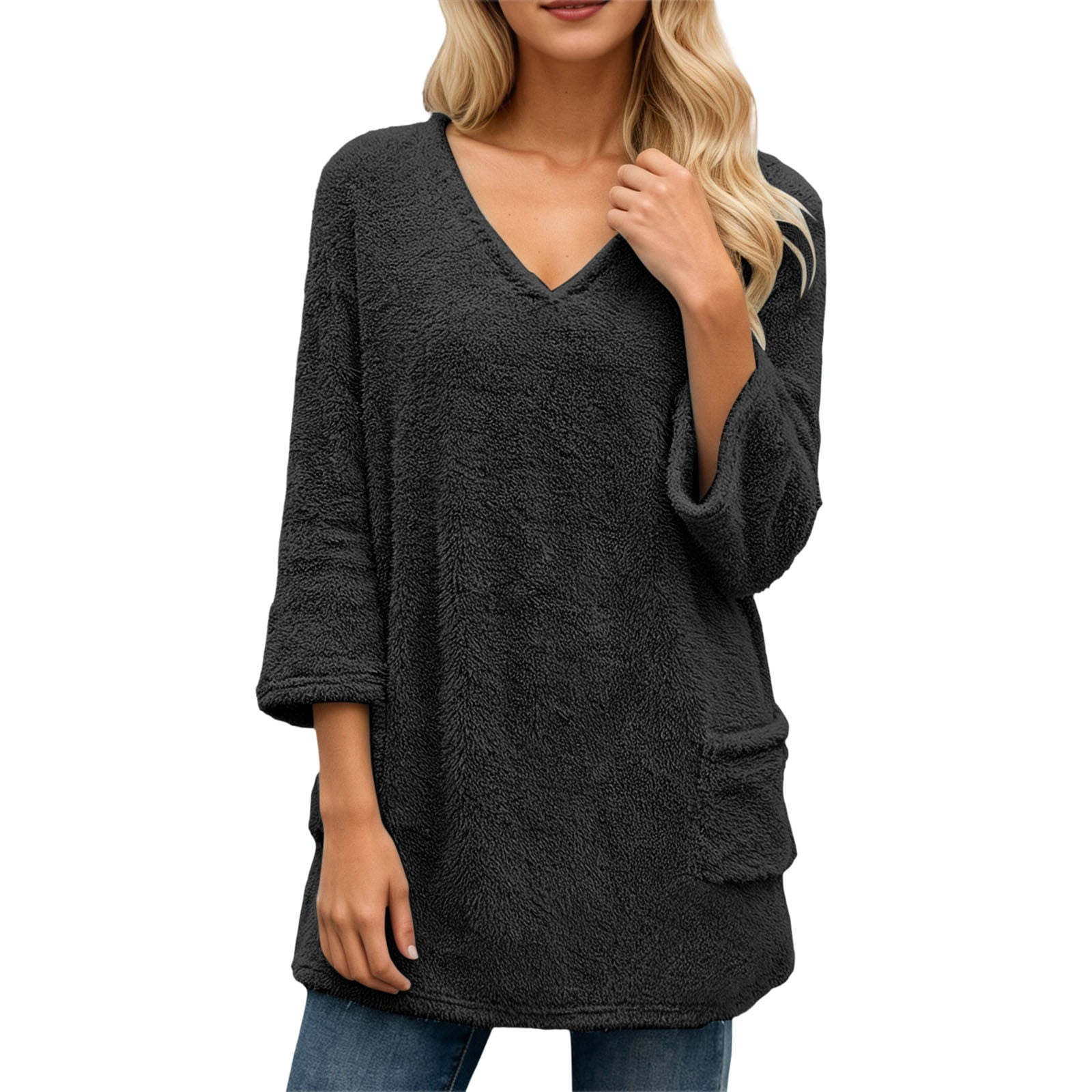 Daznico Winter Cozy Fleece Lilled Double Sweatshirt for Relaxed Fit ...