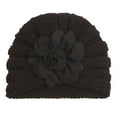 Daznico Winter Knit Baby Hat Solid Color Floral Design Soft Warm Beanie ...