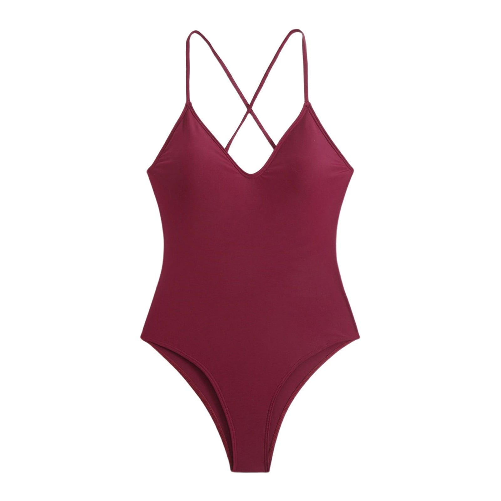 Daznico Women's Cross-Back Swimsuit - Deep V-Neck Slim-Fit Bathing Suit ...