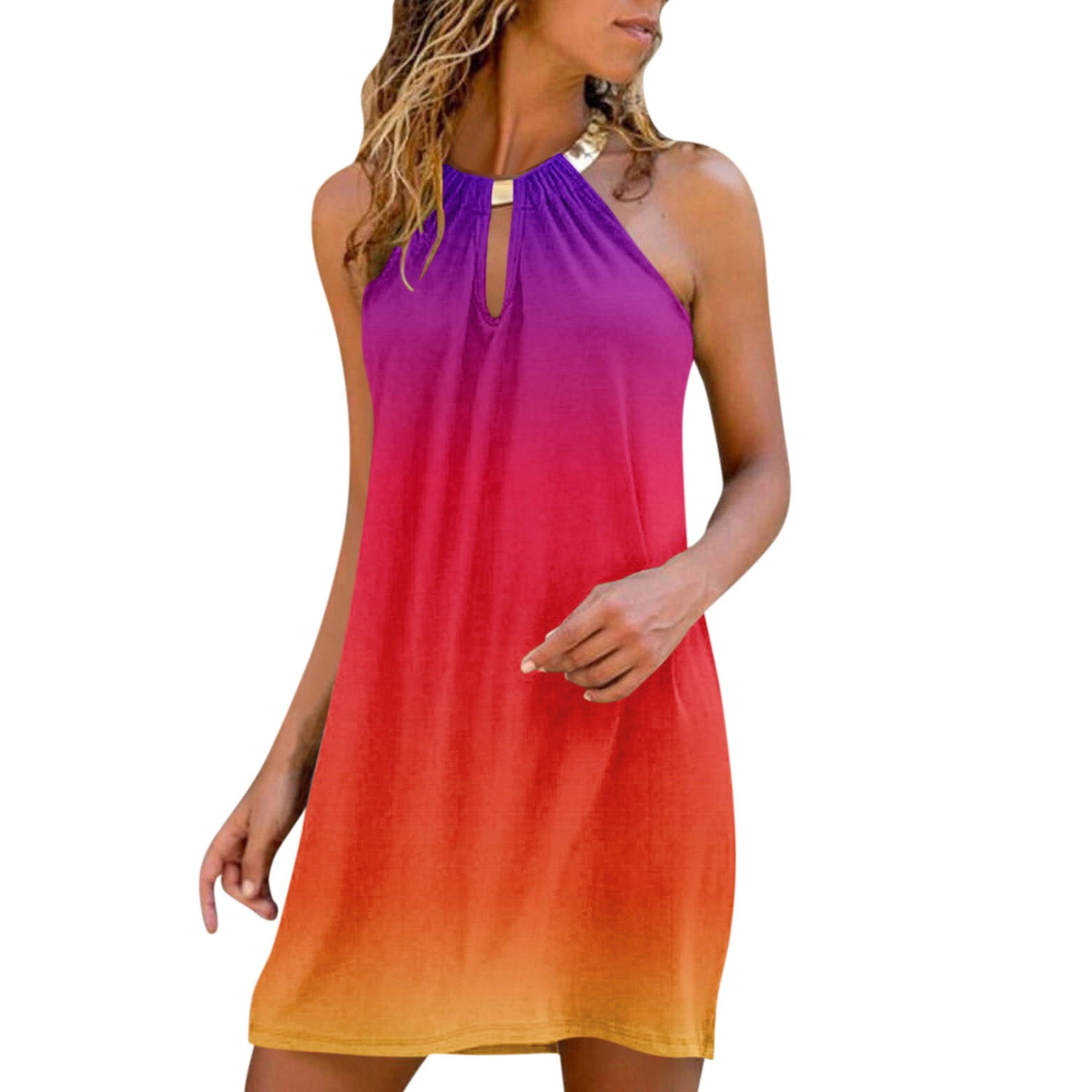 Daznico Women's Summer Tank Dresses Loose Sleevless Halter Neck Dress ... Daznico Women's Summer Tank Dresses Loose Sleevless Halter Neck Dress ...
