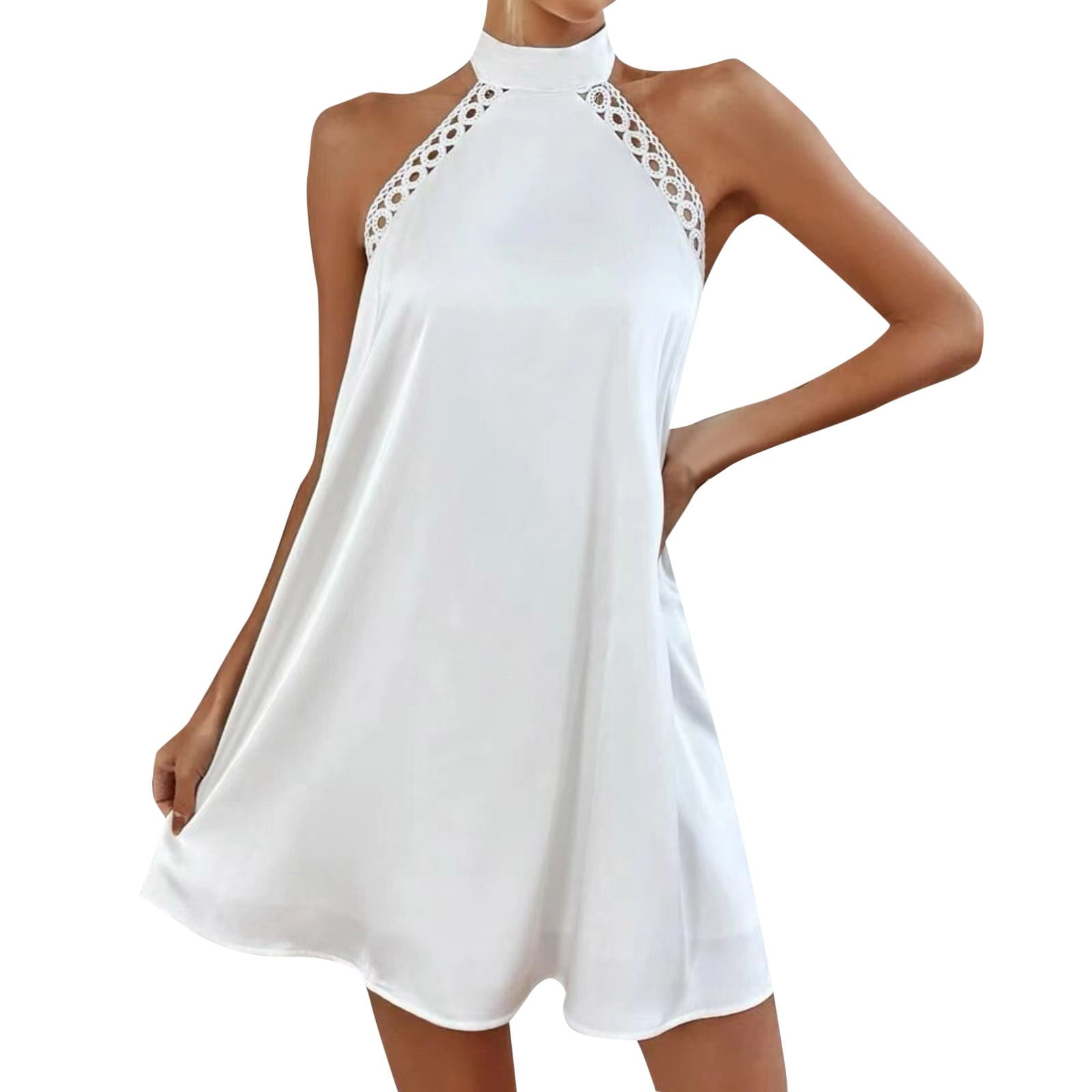 Daznico Womens Dresses Women's Summer Halter Neckline Lace Dress ... Daznico Womens Dresses Women's Summer Halter Neckline Lace Dress ...