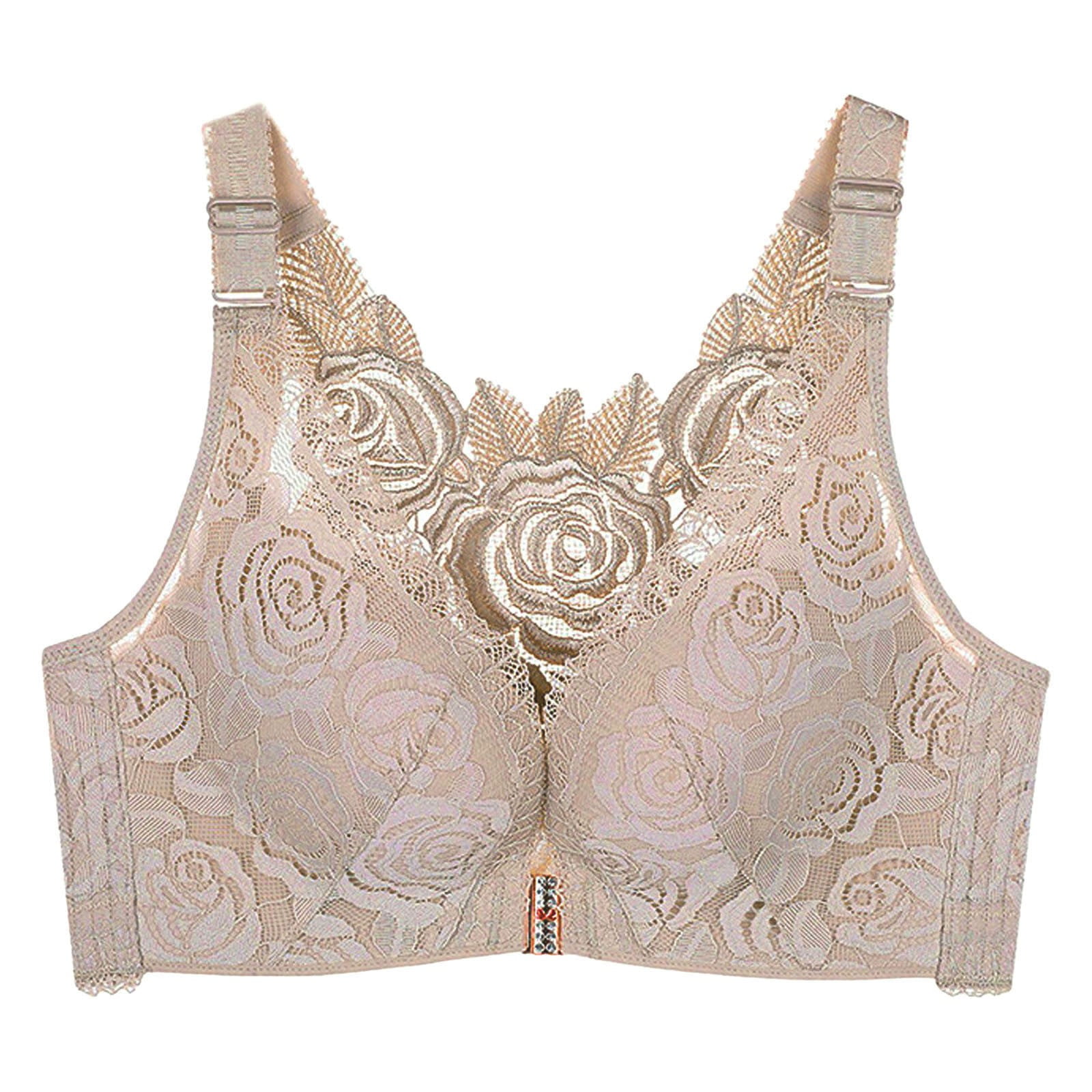 Daznico Womens Floral Lace Front Closure Wireless Bra Lace for T Shirt ...