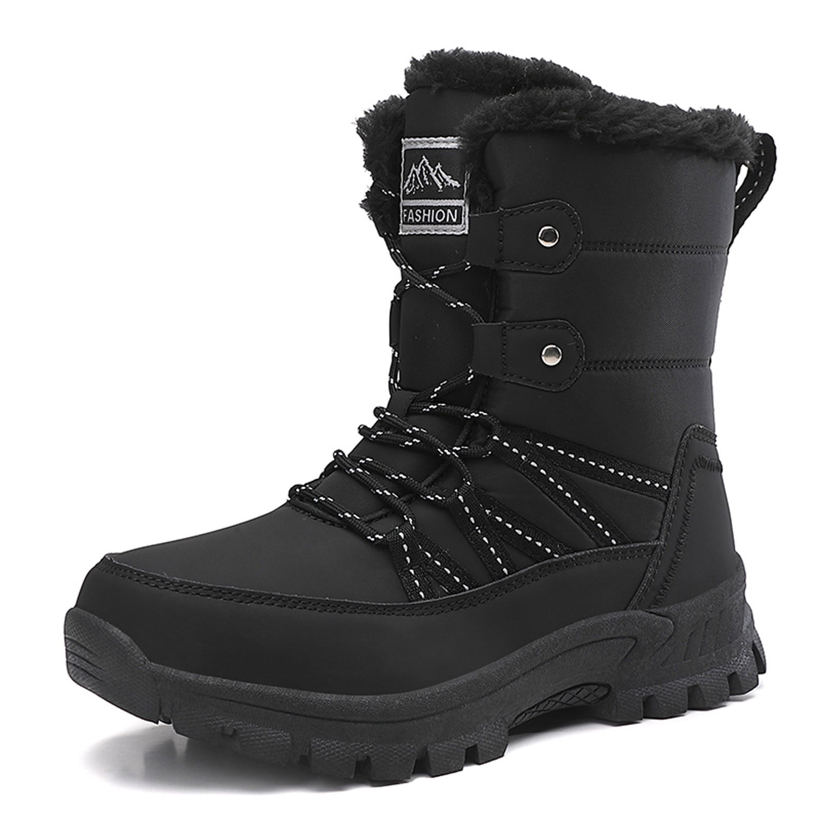 Daznico Womens Snow Boots Winter Thickening Warm Lace Up Solid Color ...