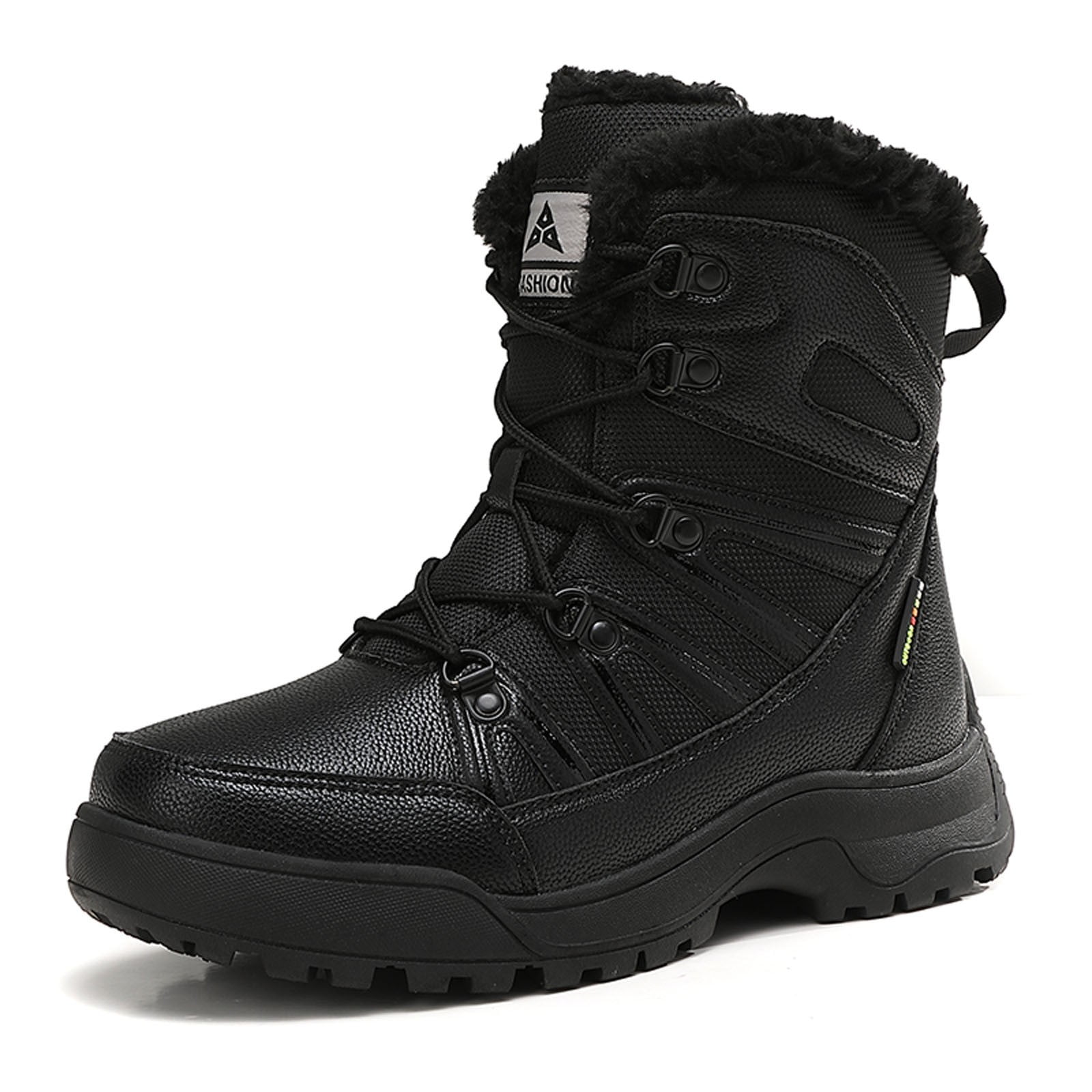 Daznico Womens Snow Boots Winter Thickening Warm Lace Up Solid Color ...
